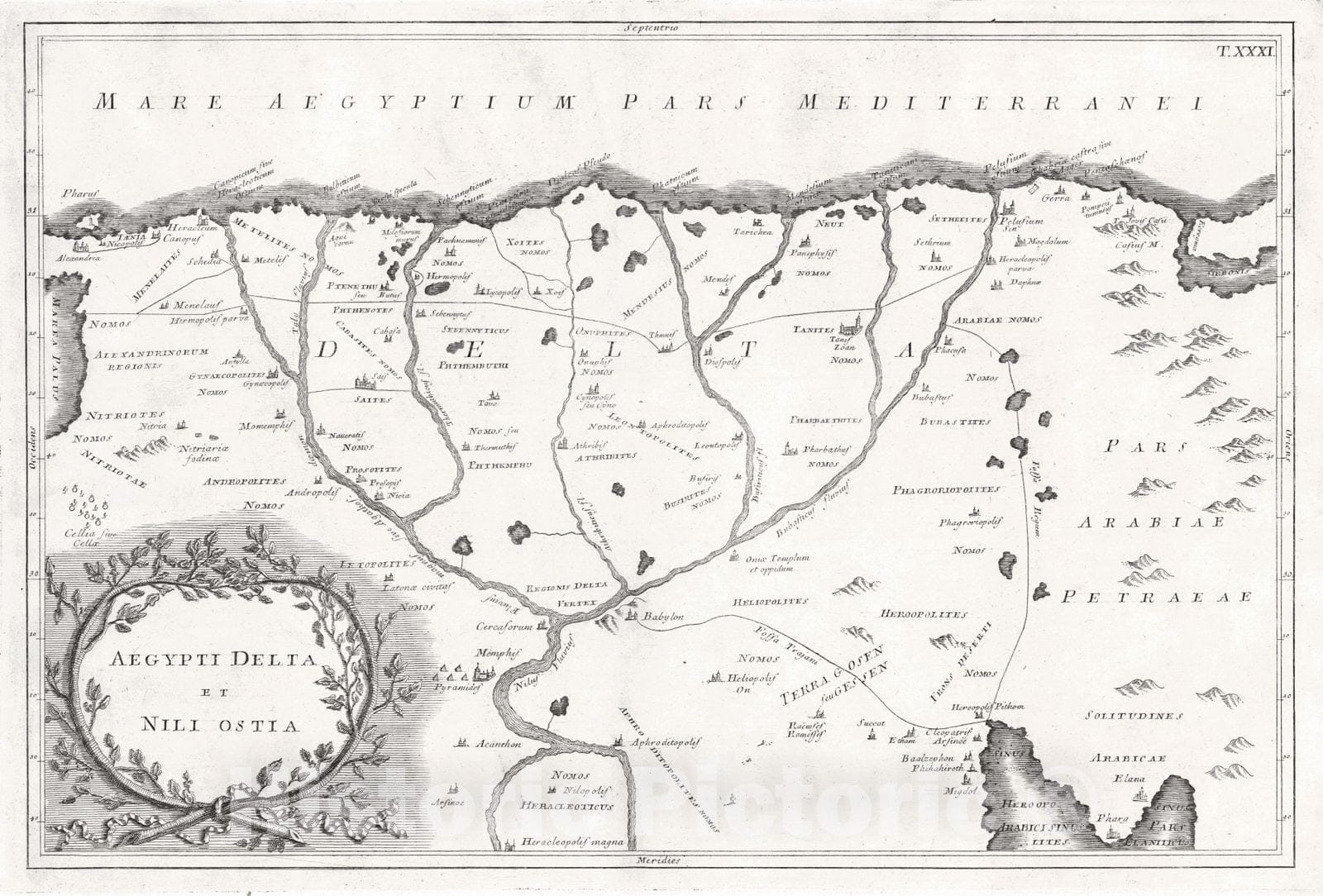 Historic Map : 1774 Aegypti Delta et Nili Ostia : Vintage Wall Art ...