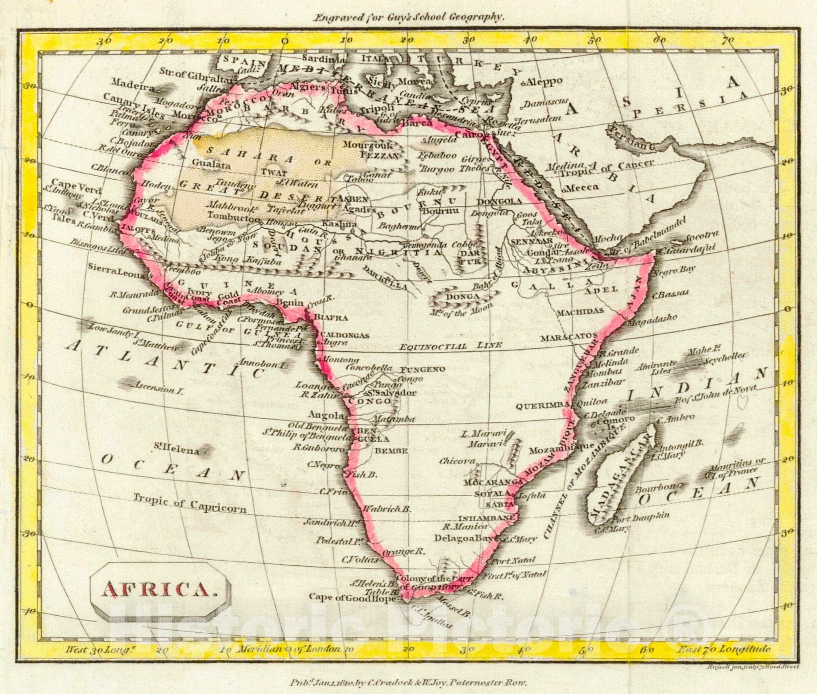 Historic Map : 1810 Africa : Vintage Wall Art – Historic Pictoric