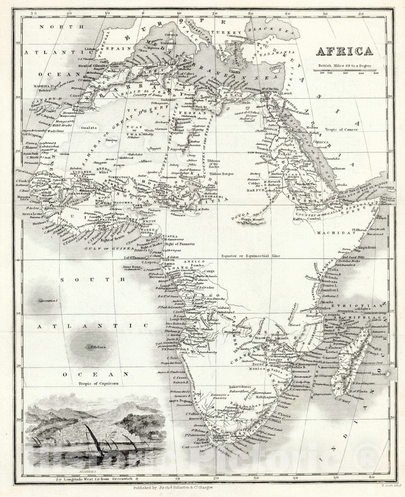 Historic Map : 1841 Africa : Vintage Wall Art – Historic Pictoric