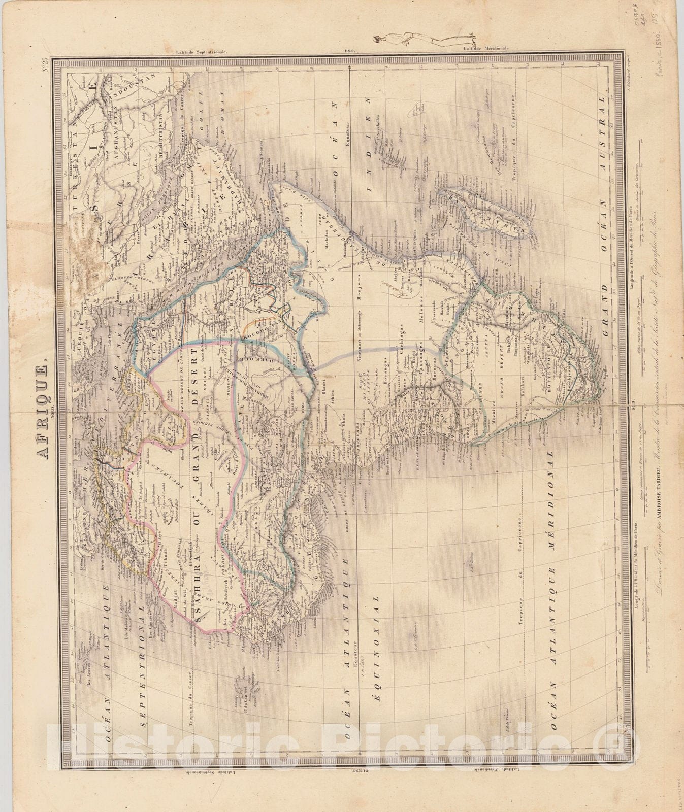 Historic Map : 1845 Afrique : Vintage Wall Art – Historic Pictoric