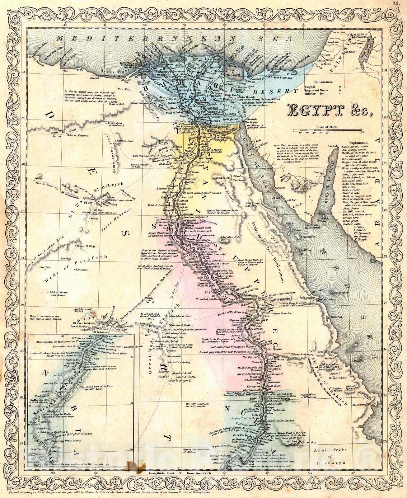 Historic Map : 1856 Egypt : Vintage Wall Art – Historic Pictoric