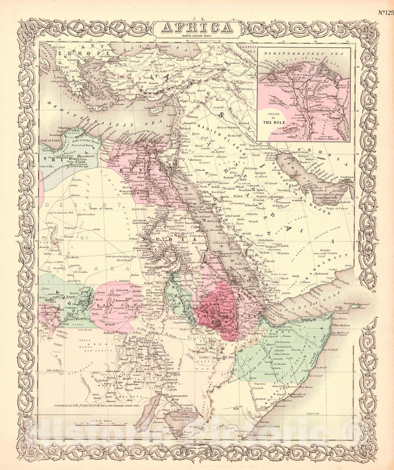 Historic Map : 1869 Africa (North Eastern Sheet) : Vintage Wall Art ...