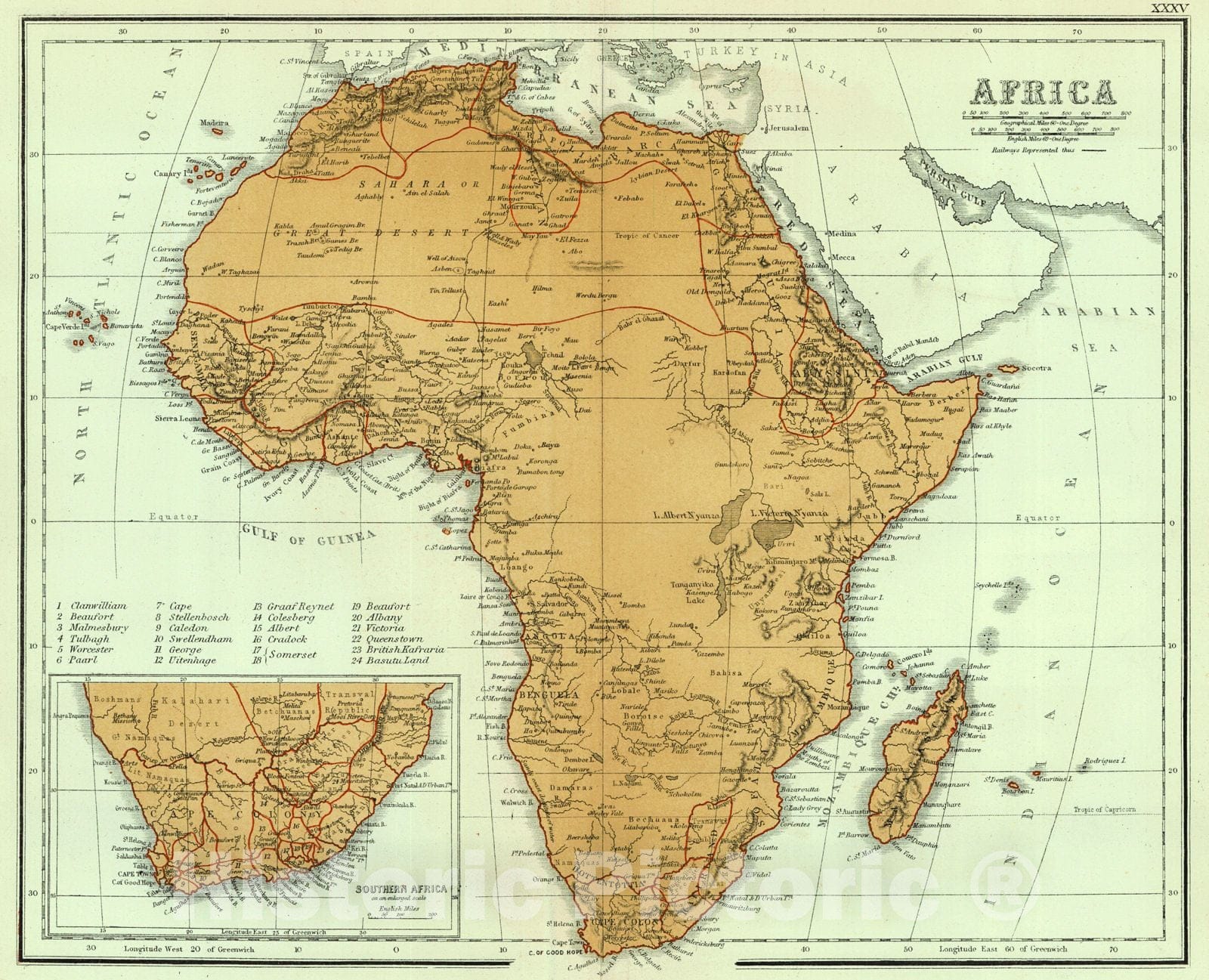 Historic Map : 1869 Africa : Vintage Wall Art – Historic Pictoric