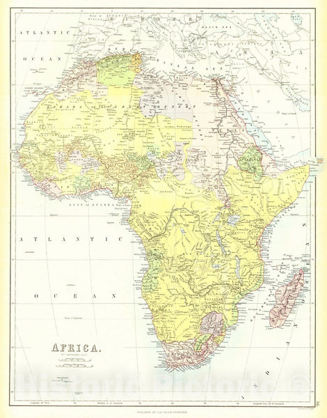 Historic Map : 1885 Africa : Vintage Wall Art - Historic Pictoric