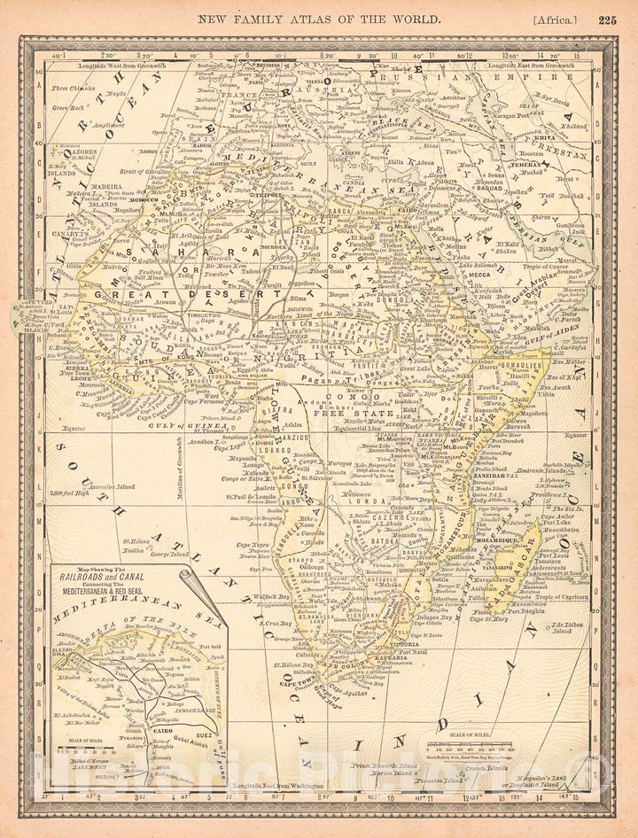 Historic Map : 1890 Africa : Vintage Wall Art – Historic Pictoric