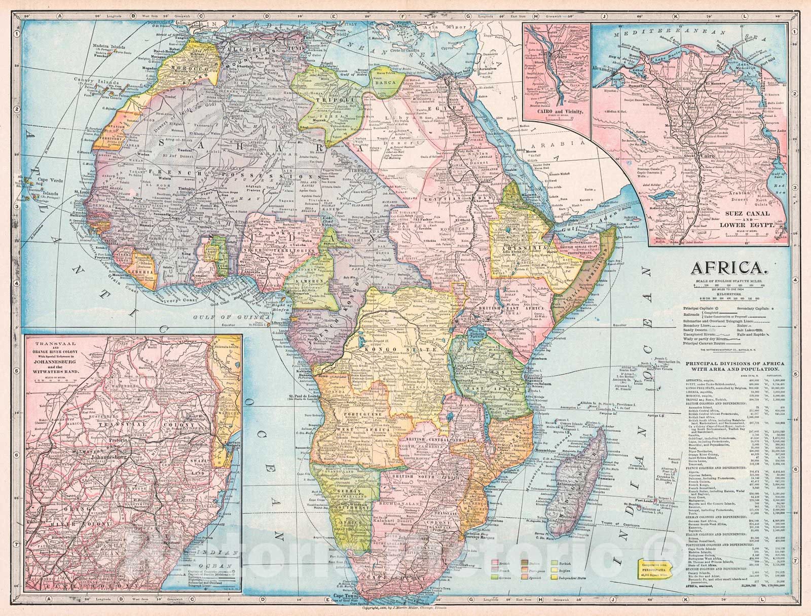 Historic Map : 1899 Africa : Vintage Wall Art – Historic Pictoric
