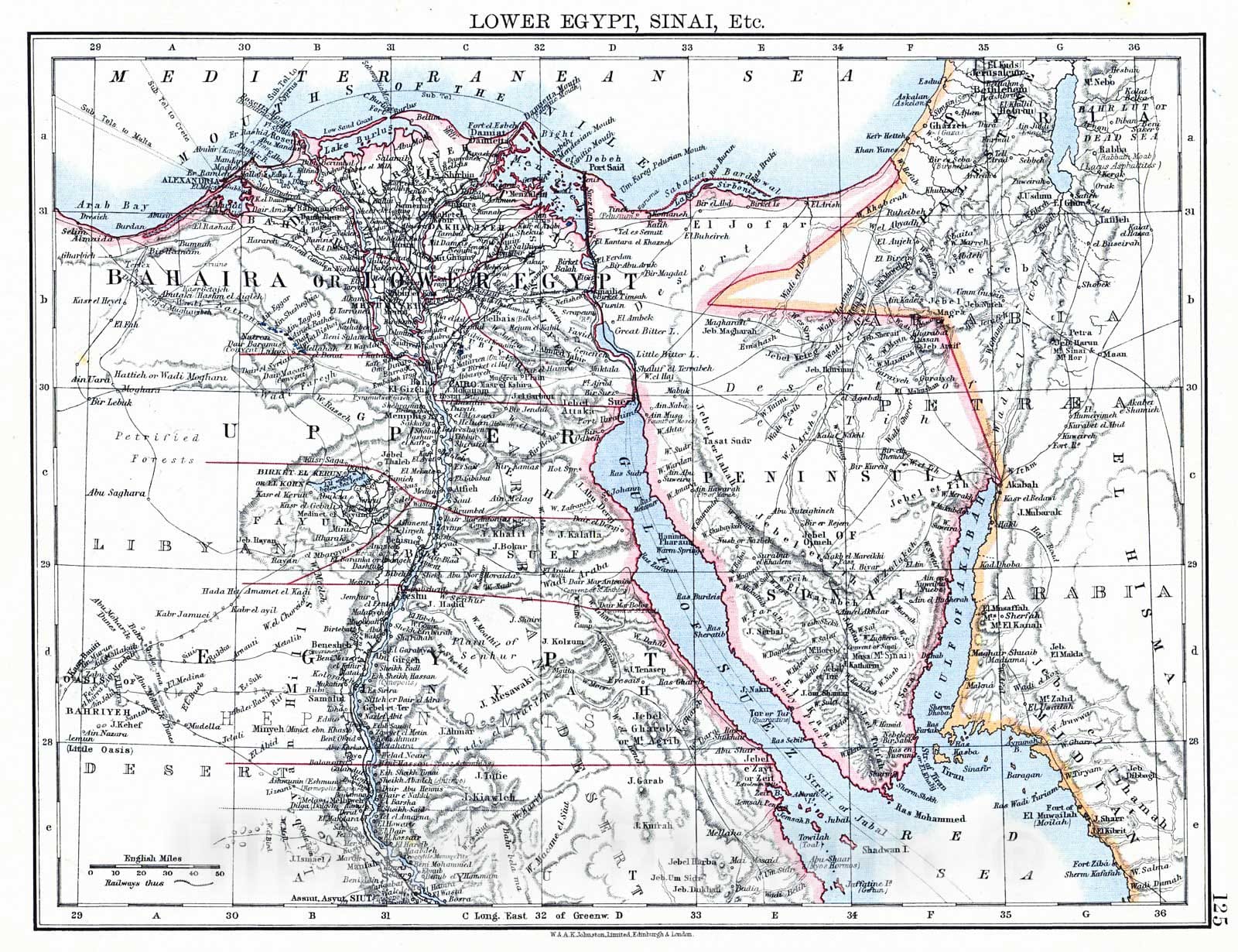 Historic Map : 1901 Lower Egypt, Sinai, etc. : Vintage Wall Art ...