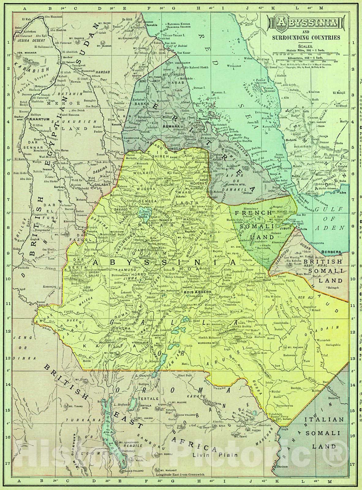 Historic Map : 1905 Abyssinia : Vintage Wall Art – Historic Pictoric