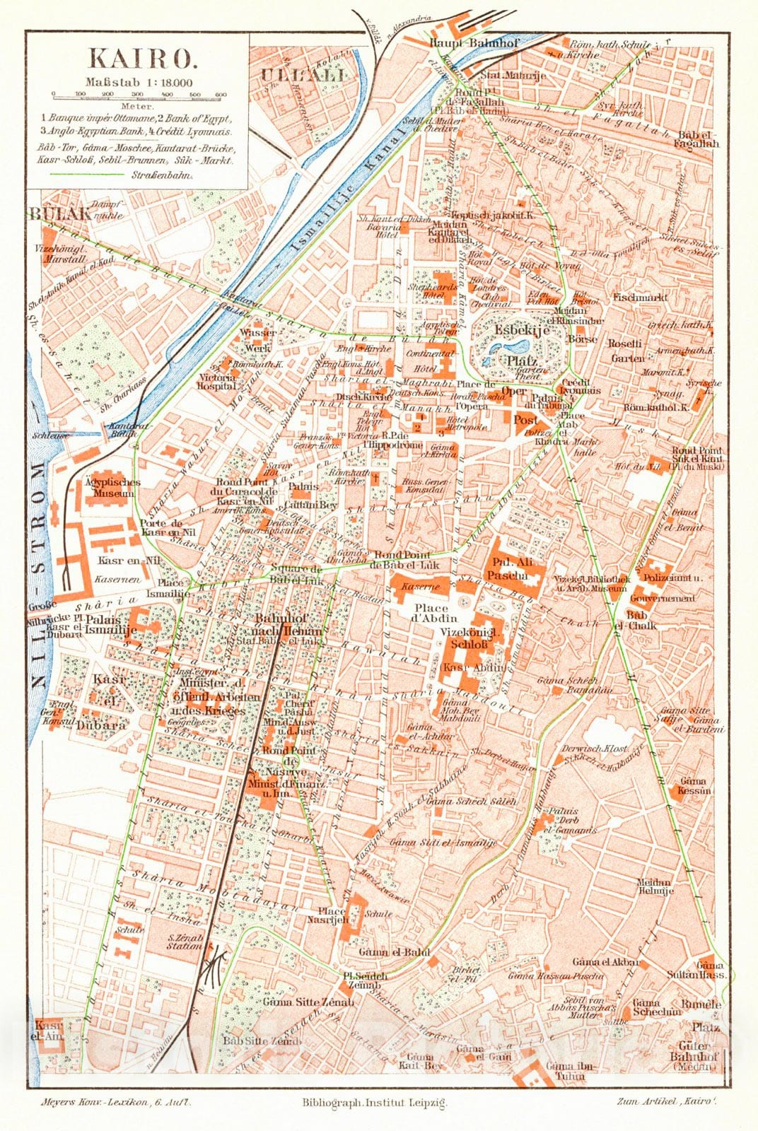 Historic Map : 1906 Kairo : Vintage Wall Art – Historic Pictoric