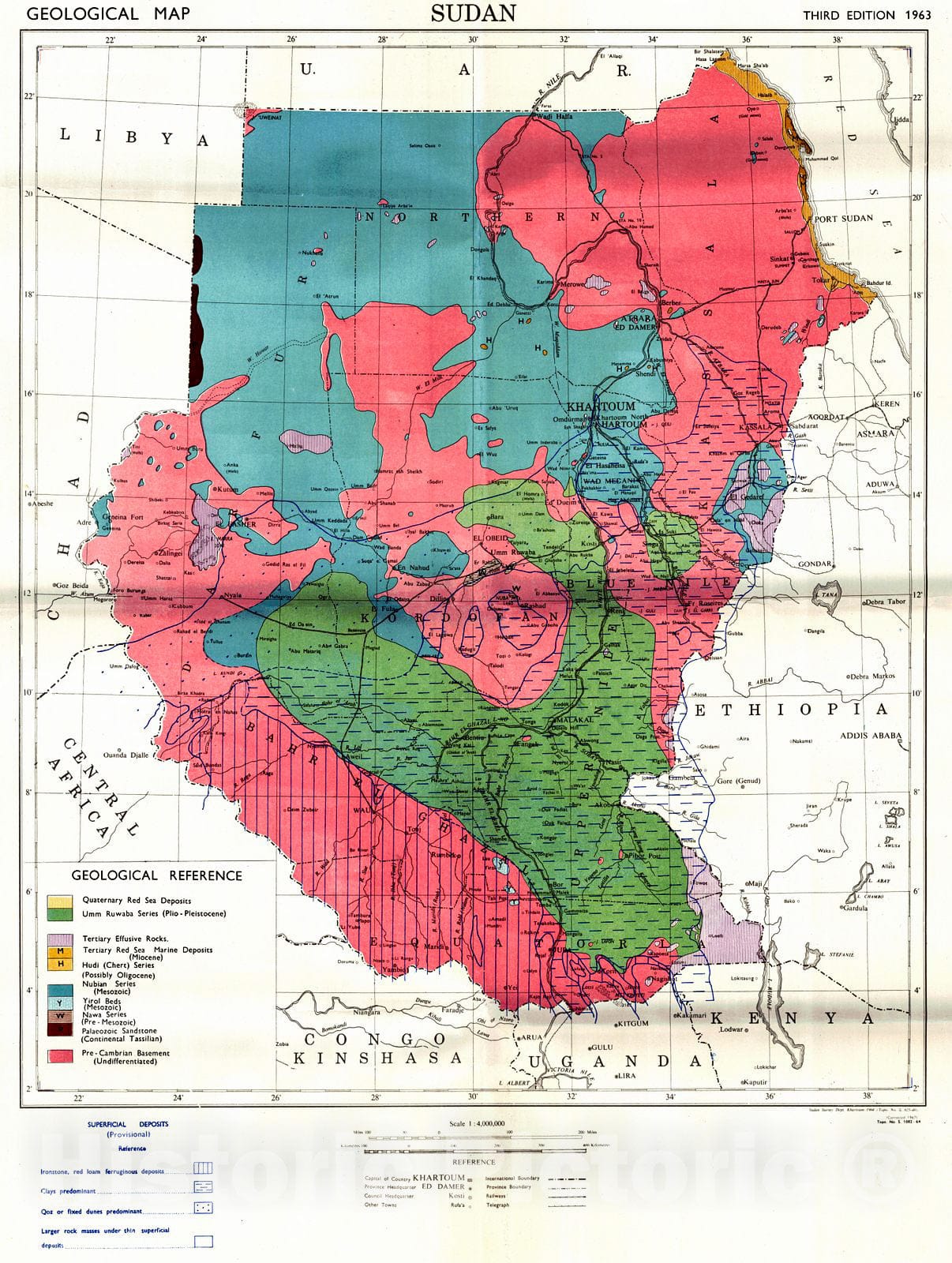 Historic Map : 1967 Geological Map- Sudan : Vintage Wall Art – Historic ...