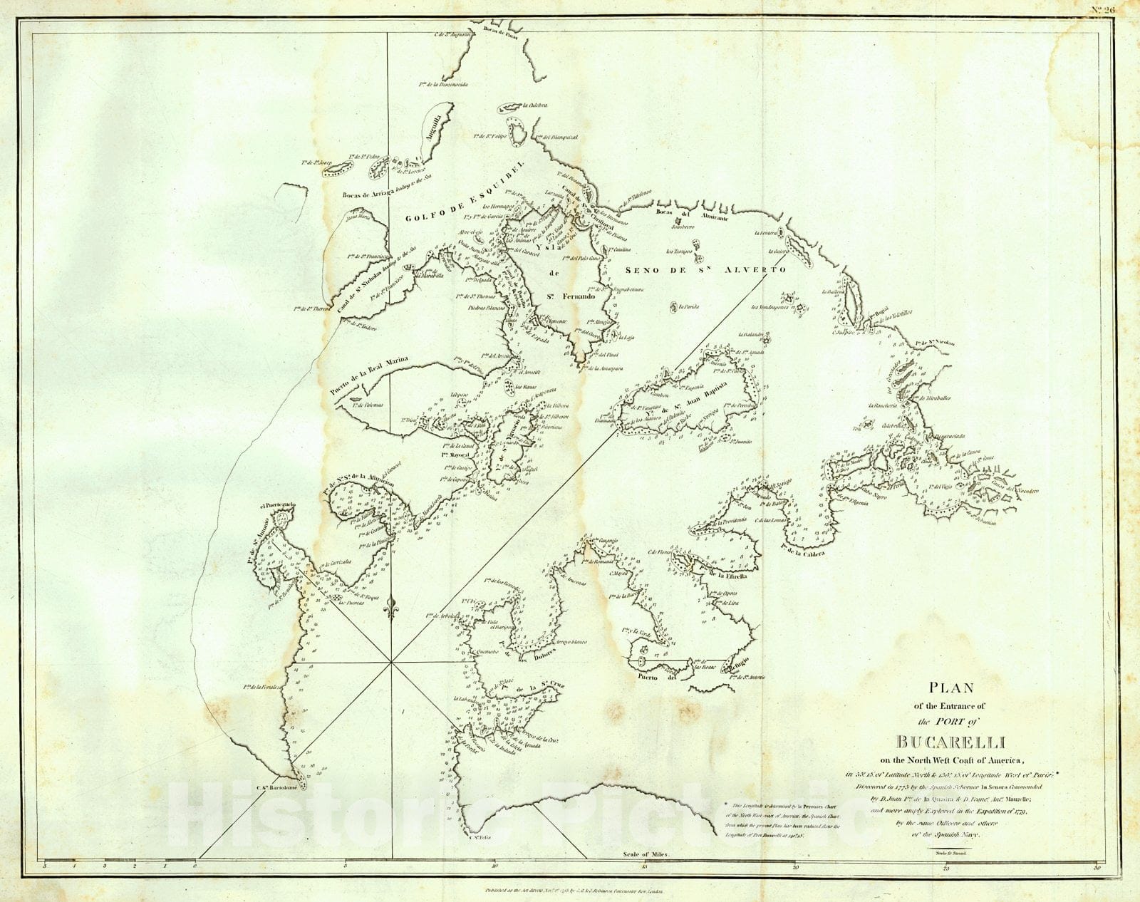 Historic Map : 1799 Plan of the Entrance to the Port of Bucarelli : Vi ...