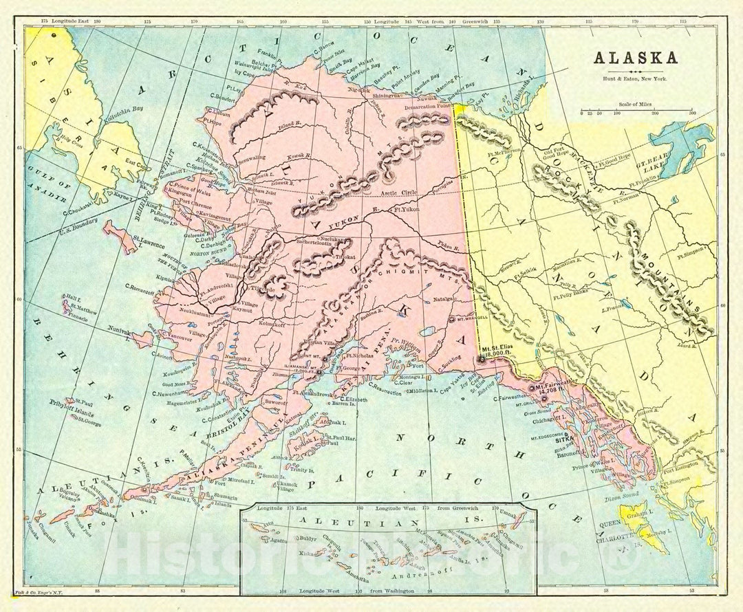 Historic Map : 1892 Alaska : Vintage Wall Art – Historic Pictoric