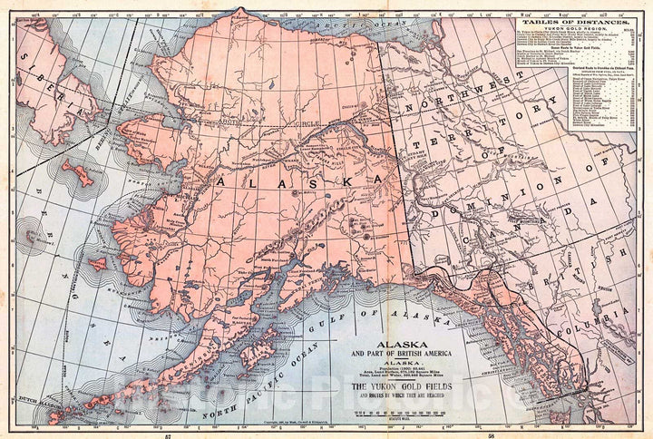 Historic Map : 1902 Alaska and Part of British America : Vintage Wall ...