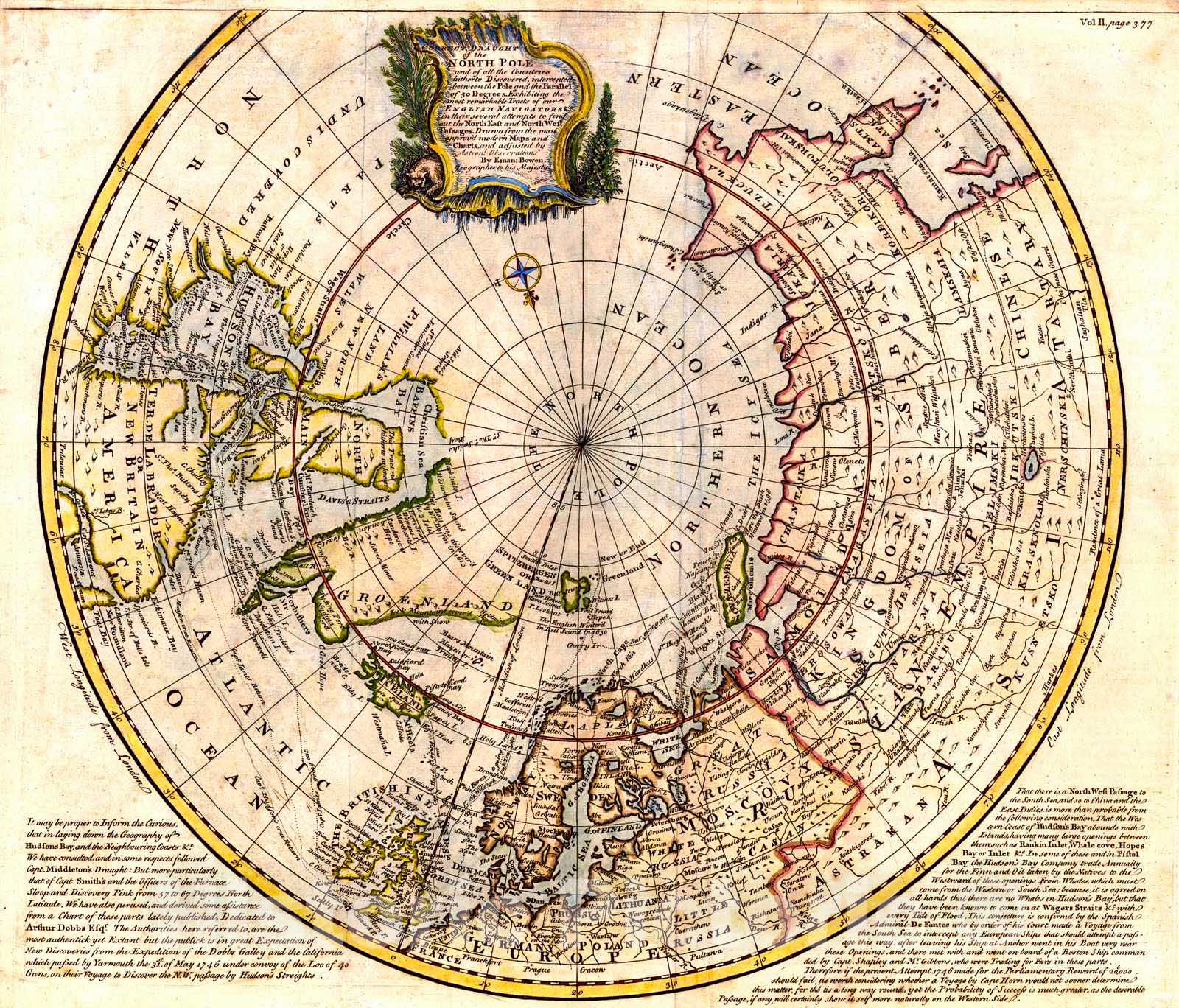 Historic Map : 1748 A Correct Draught of the North Pole and all of the ...
