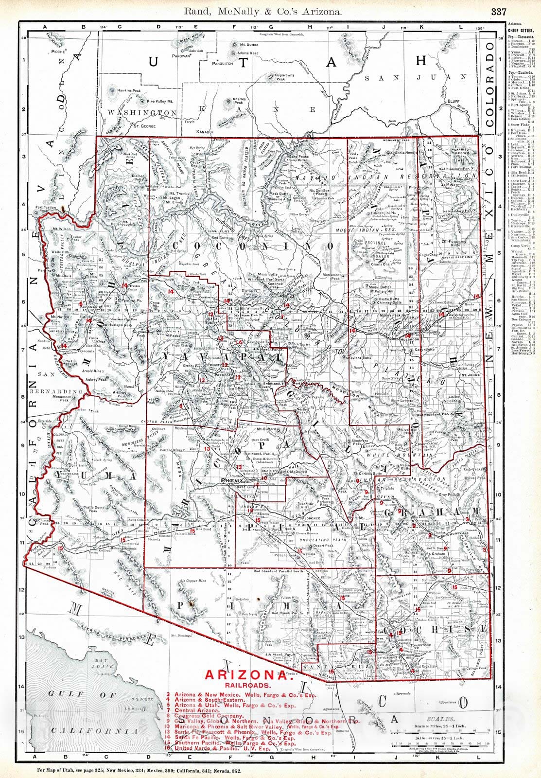 Historic Map : 1900 Arizona Railroads : Vintage Wall Art – Historic ...