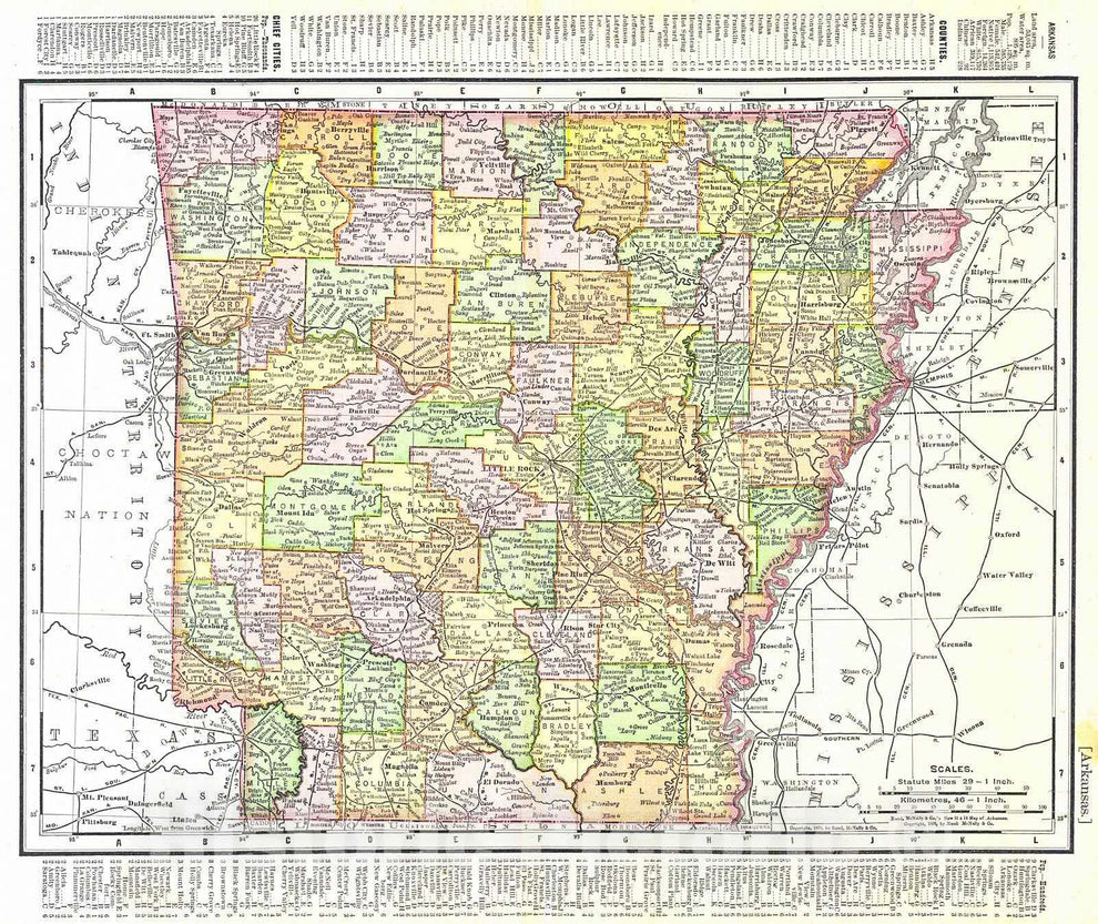 Historic Map : 1895 Arkansas : Vintage Wall Art – Historic Pictoric