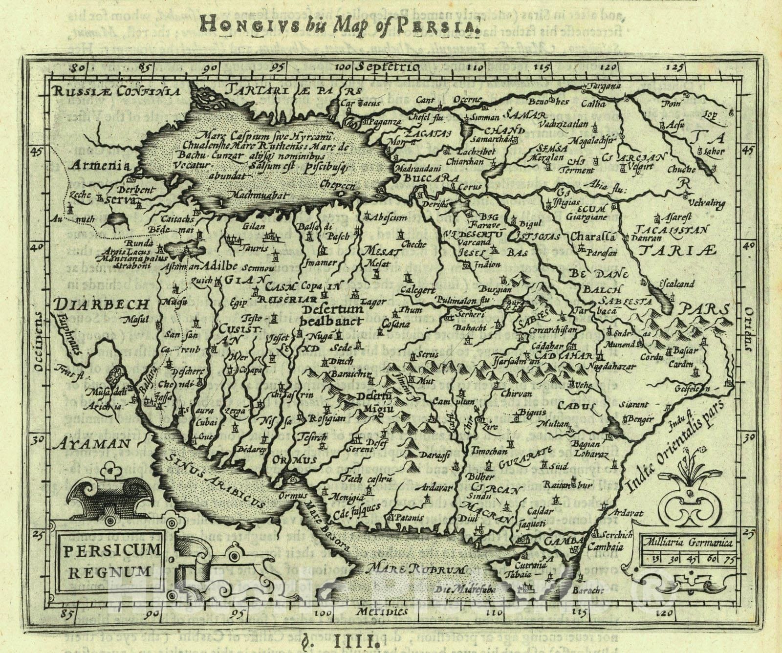 Historic Map : 1645 Persicum Regnum : Vintage Wall Art – Historic Pictoric