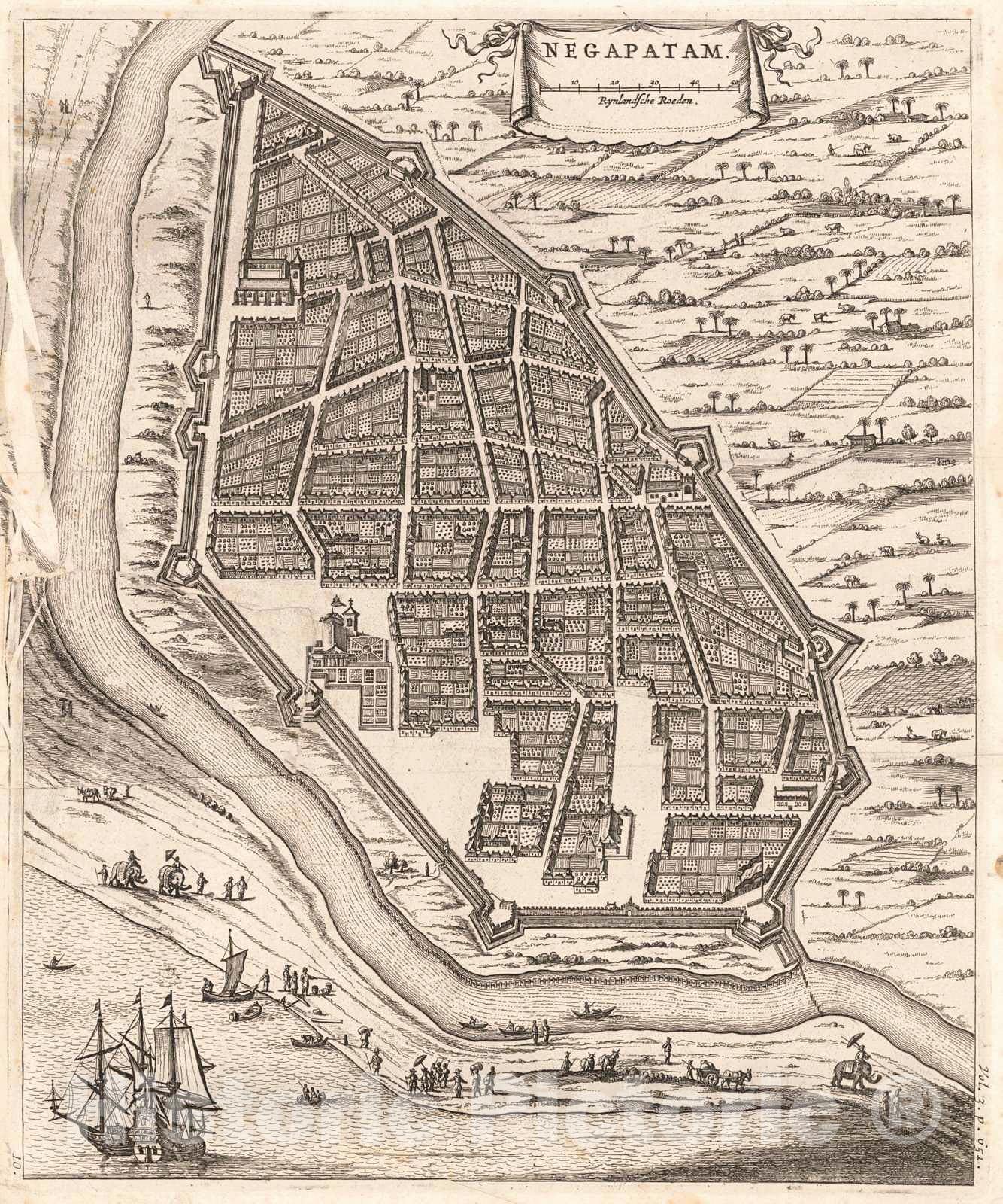Historic Map : 1695 Negapatam (India) : Vintage Wall Art – Historic ...