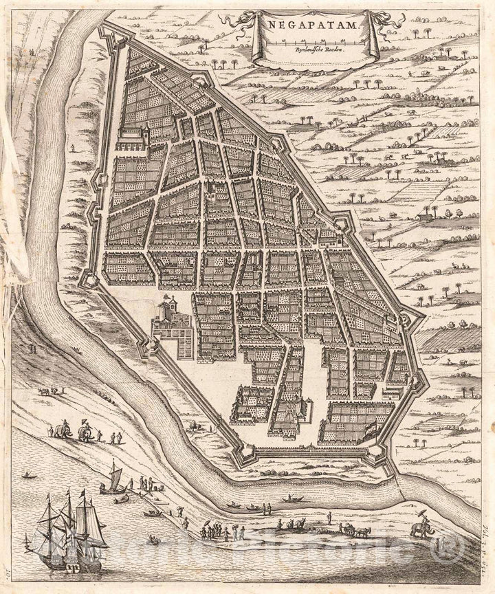 Historic Map : 1695 Negapatam (India) : Vintage Wall Art – Historic ...