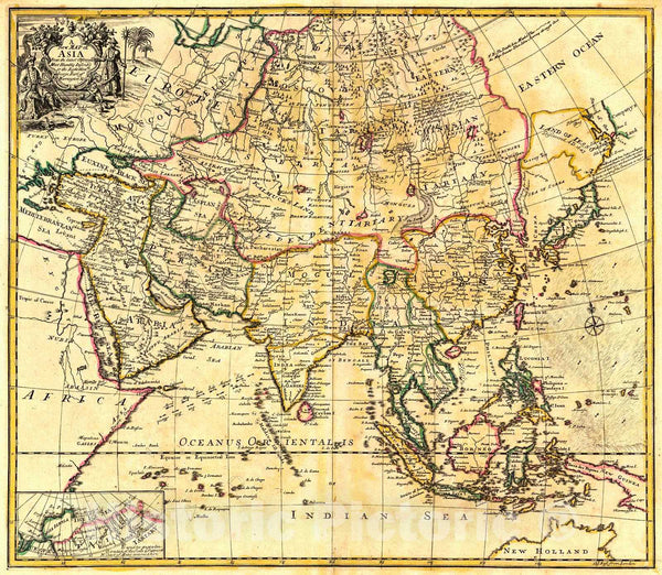 Historic Map : 1721 A New Map of Asia: From the Latest Observations ...