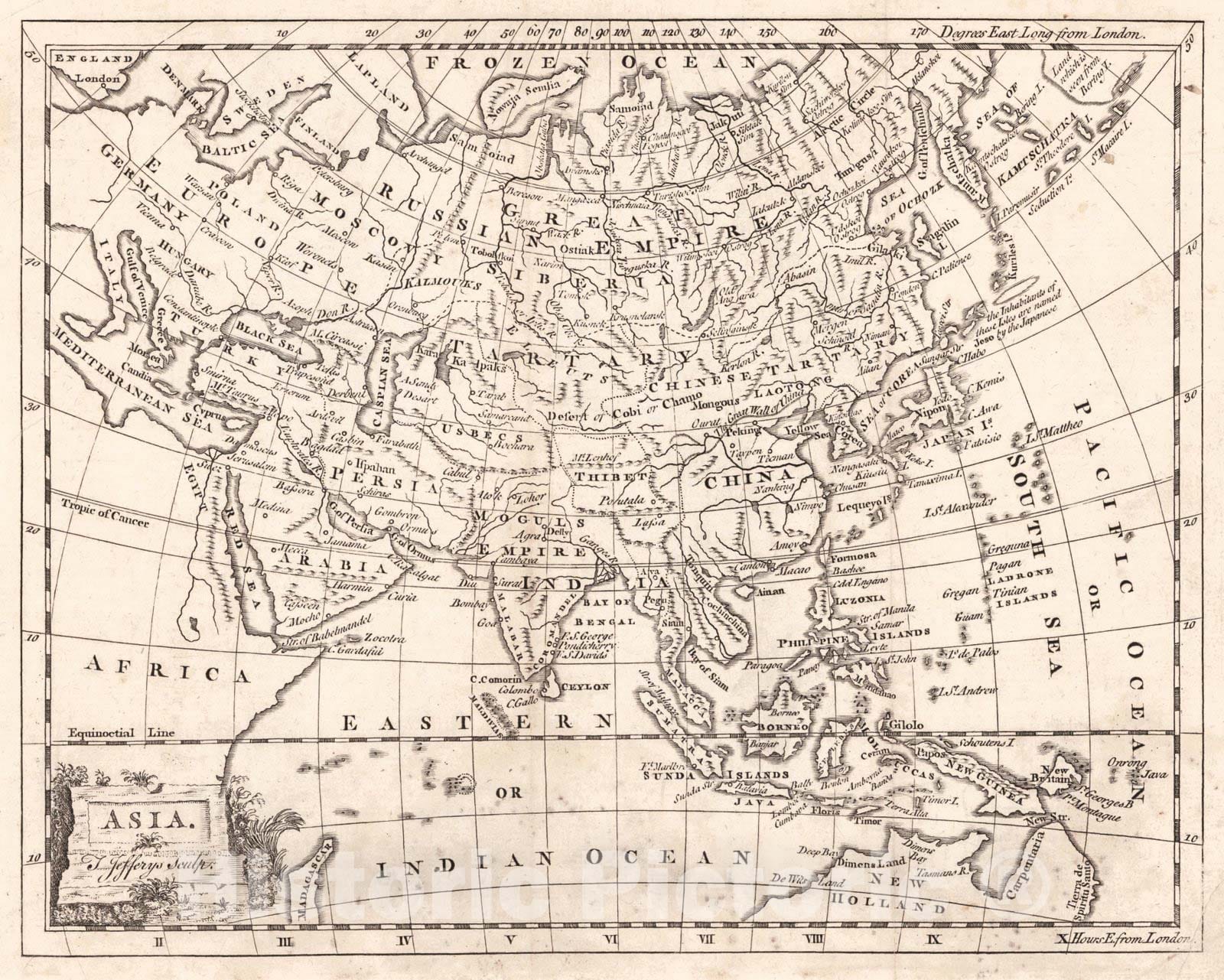 Historic Map : 1763 Asia : Vintage Wall Art – Historic Pictoric