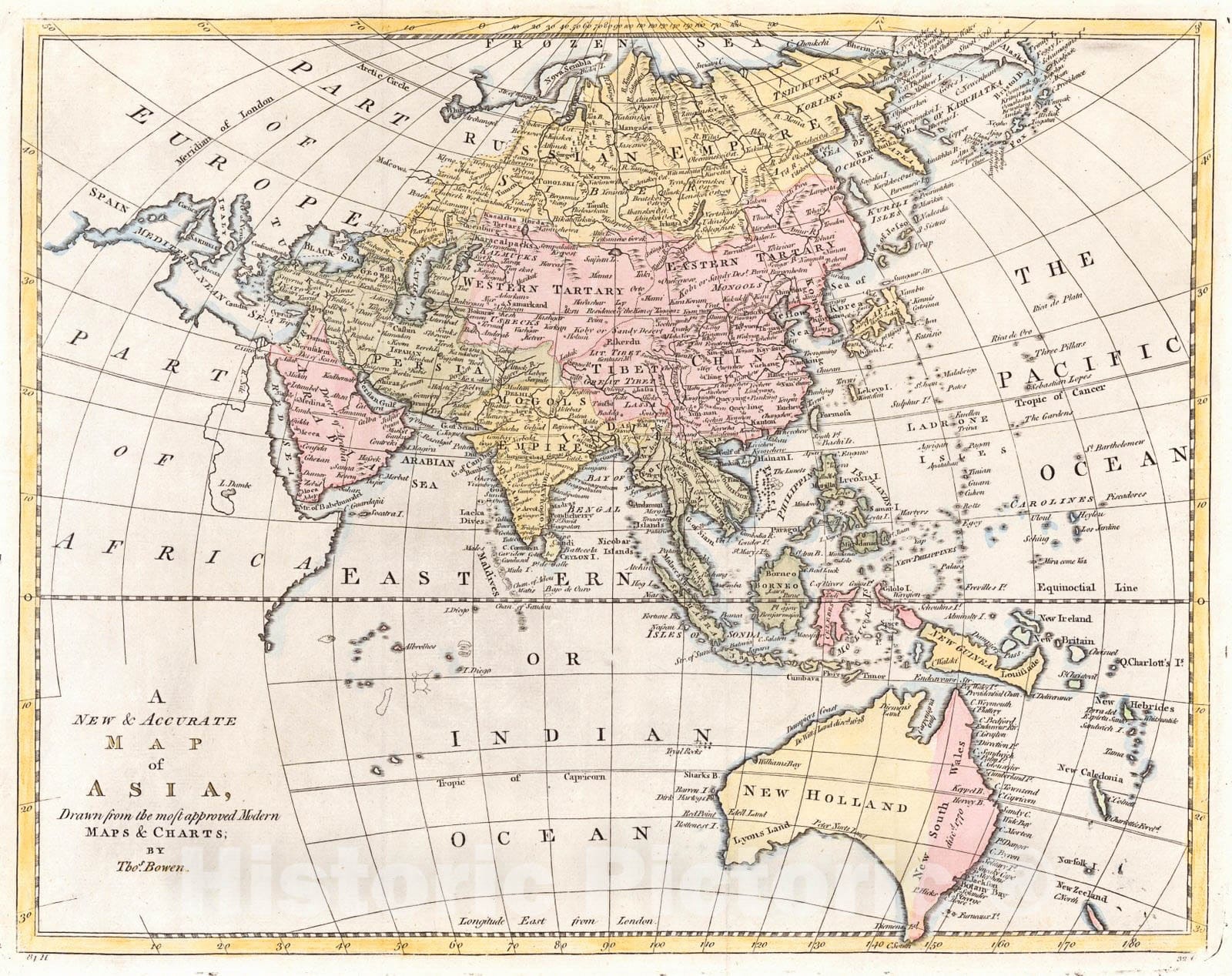 Historic Map : 1780 A New & Accurate Map of Asia : Vintage Wall Art ...
