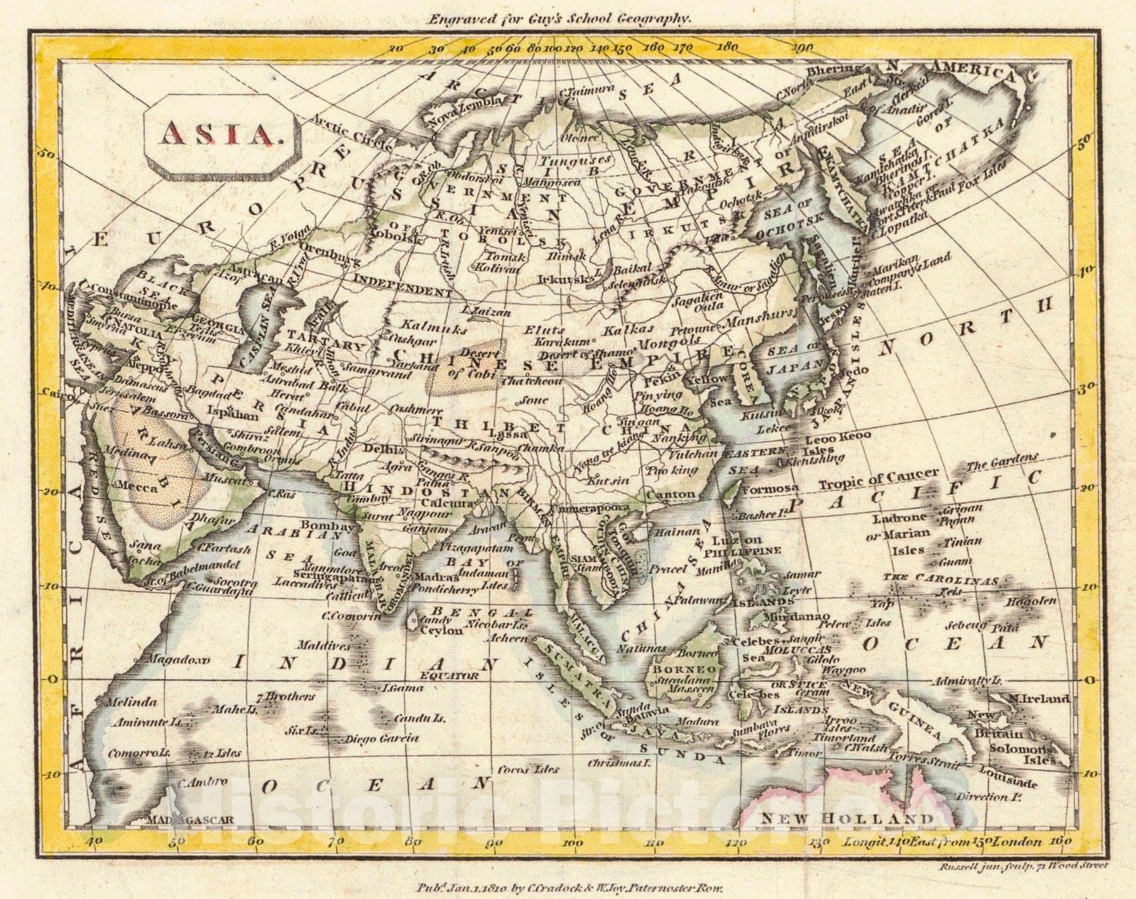 Historic Map : 1810 Asia : Vintage Wall Art – Historic Pictoric