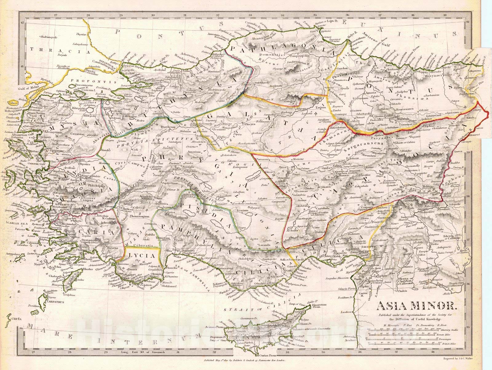 Historic Map : 1830 Asia Minor : Vintage Wall Art – Historic Pictoric