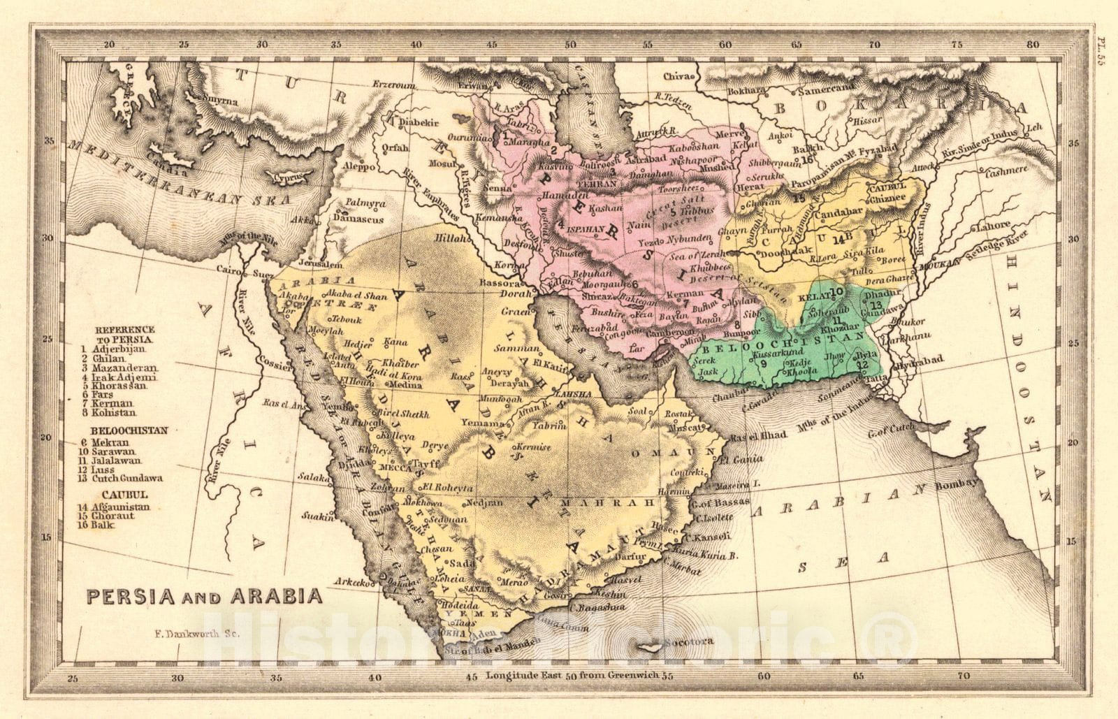 Historic Map : 1832 Persia and Arabia : Vintage Wall Art – Historic ...