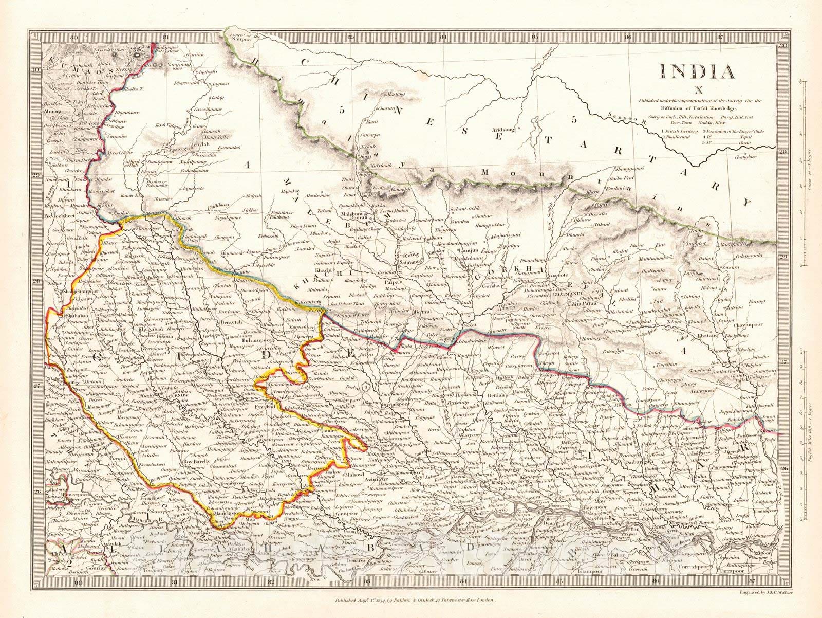 Historic Map : 1834 India X : Vintage Wall Art – Historic Pictoric