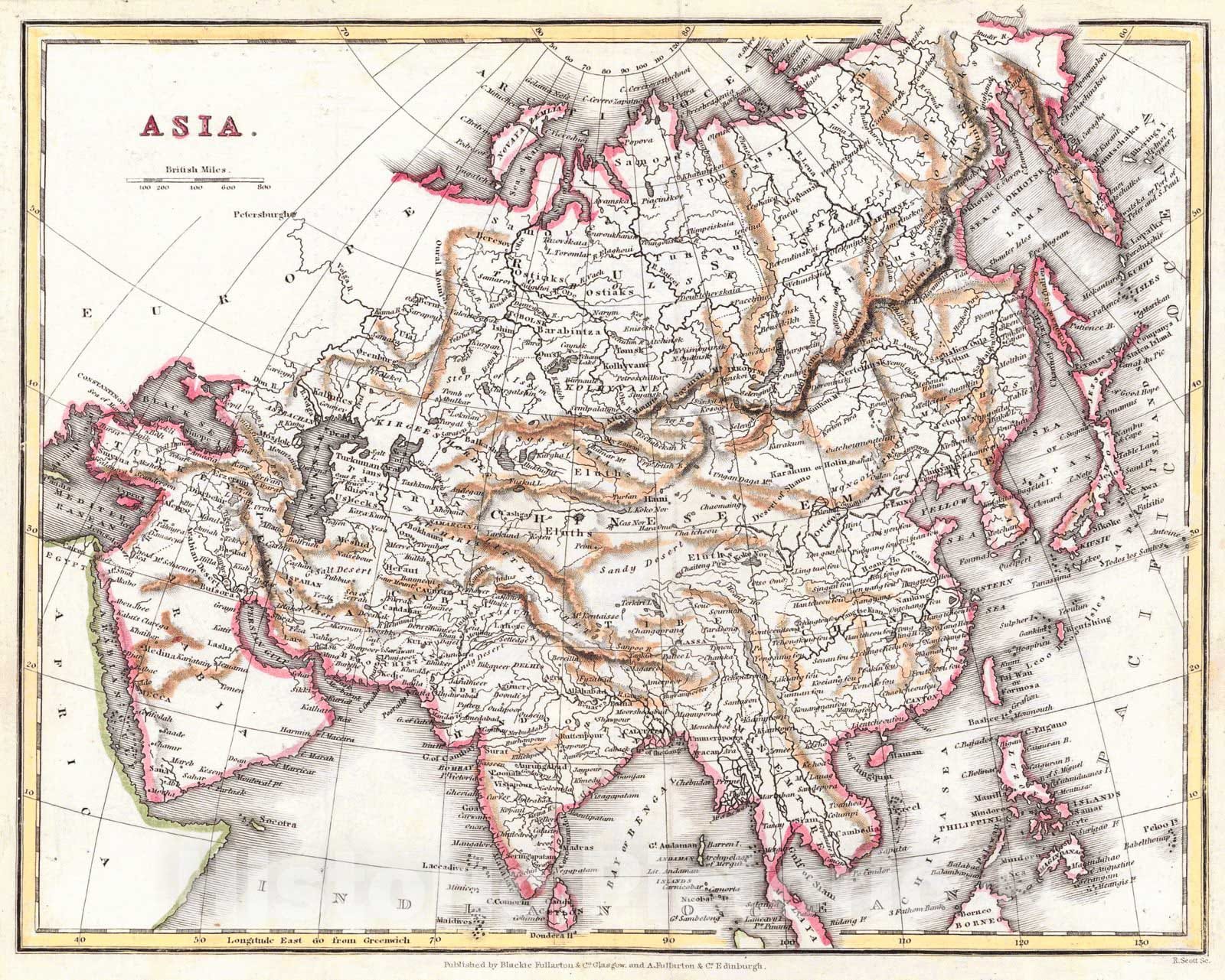 Historic Map : 1840 Asia : Vintage Wall Art – Historic Pictoric