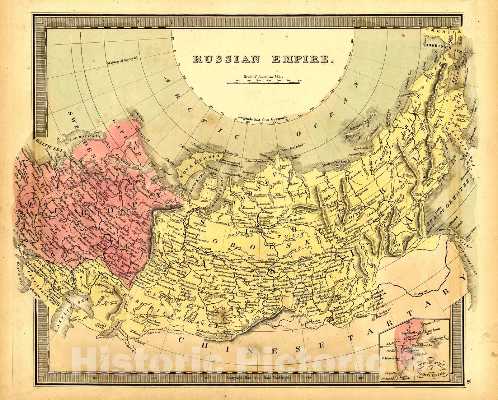 Historic Map : 1840 Russian Empire : Vintage Wall Art – Historic Pictoric