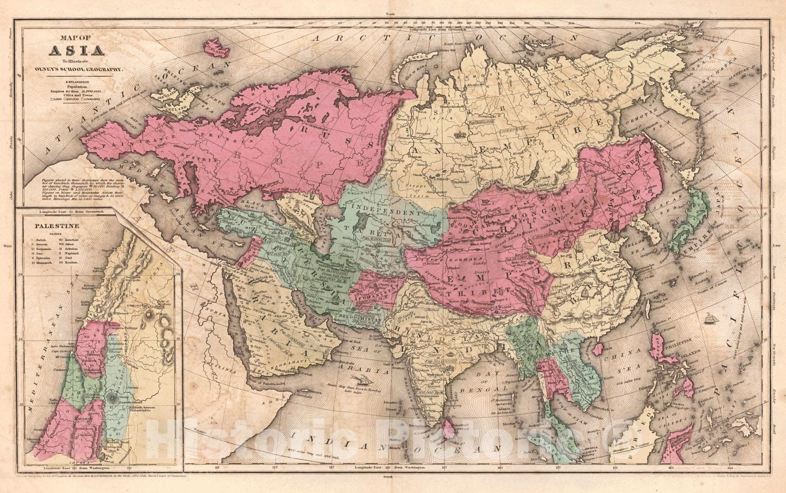 Historic Map : 1844 Map of Asia : Vintage Wall Art – Historic Pictoric