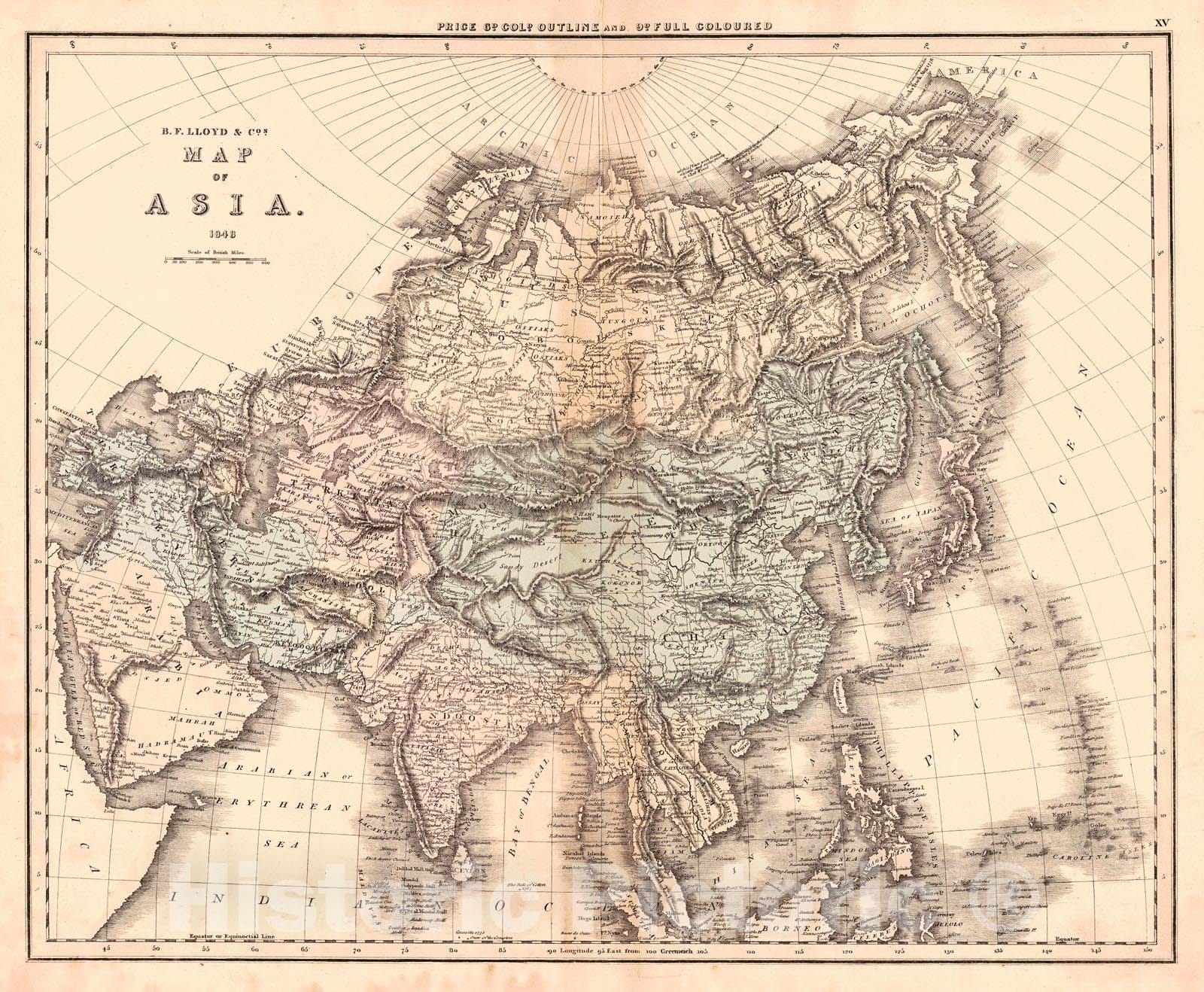 Historic Map : 1848 Map of Asia : Vintage Wall Art – Historic Pictoric