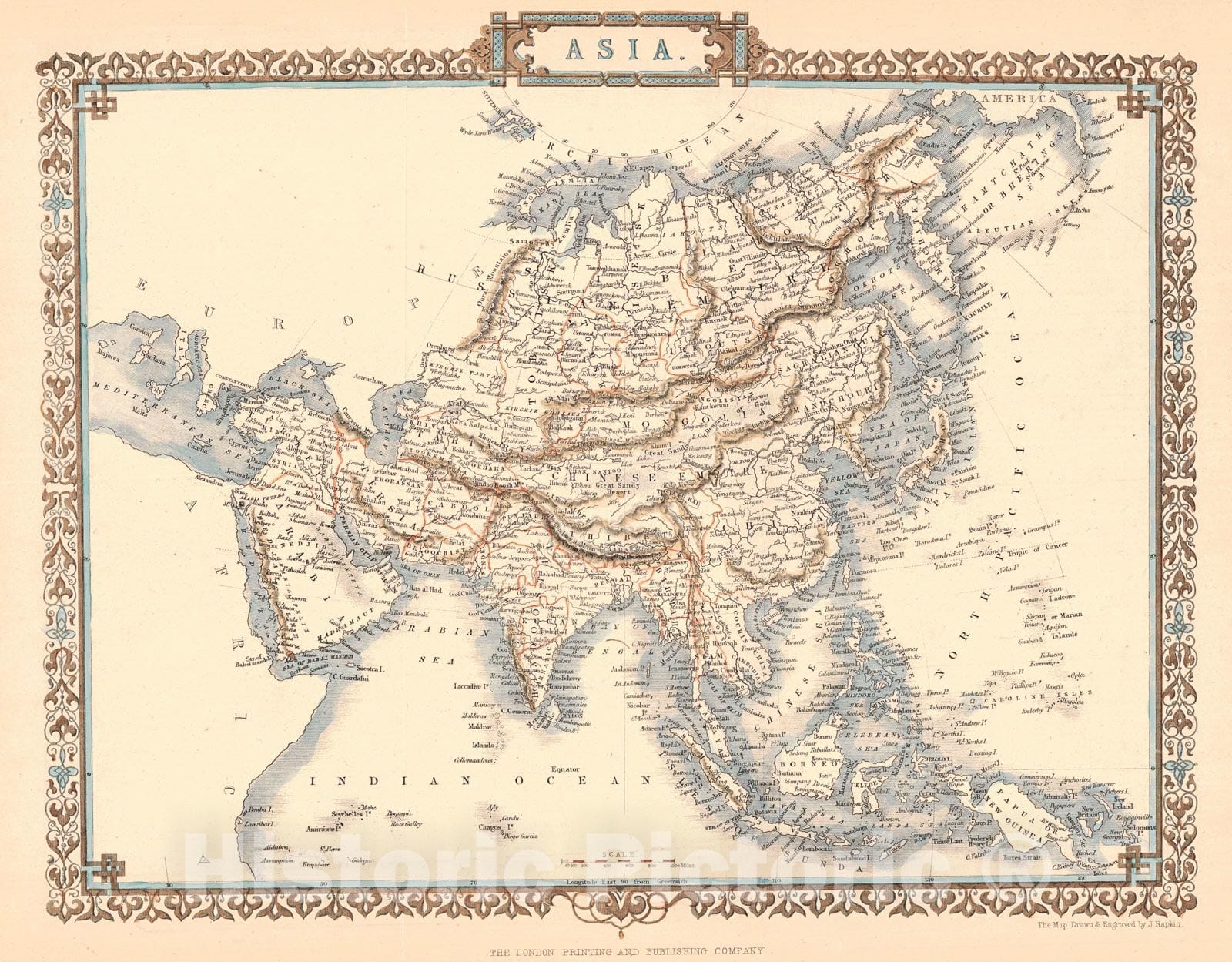 Historic Map : 1850 Asia : Vintage Wall Art – Historic Pictoric