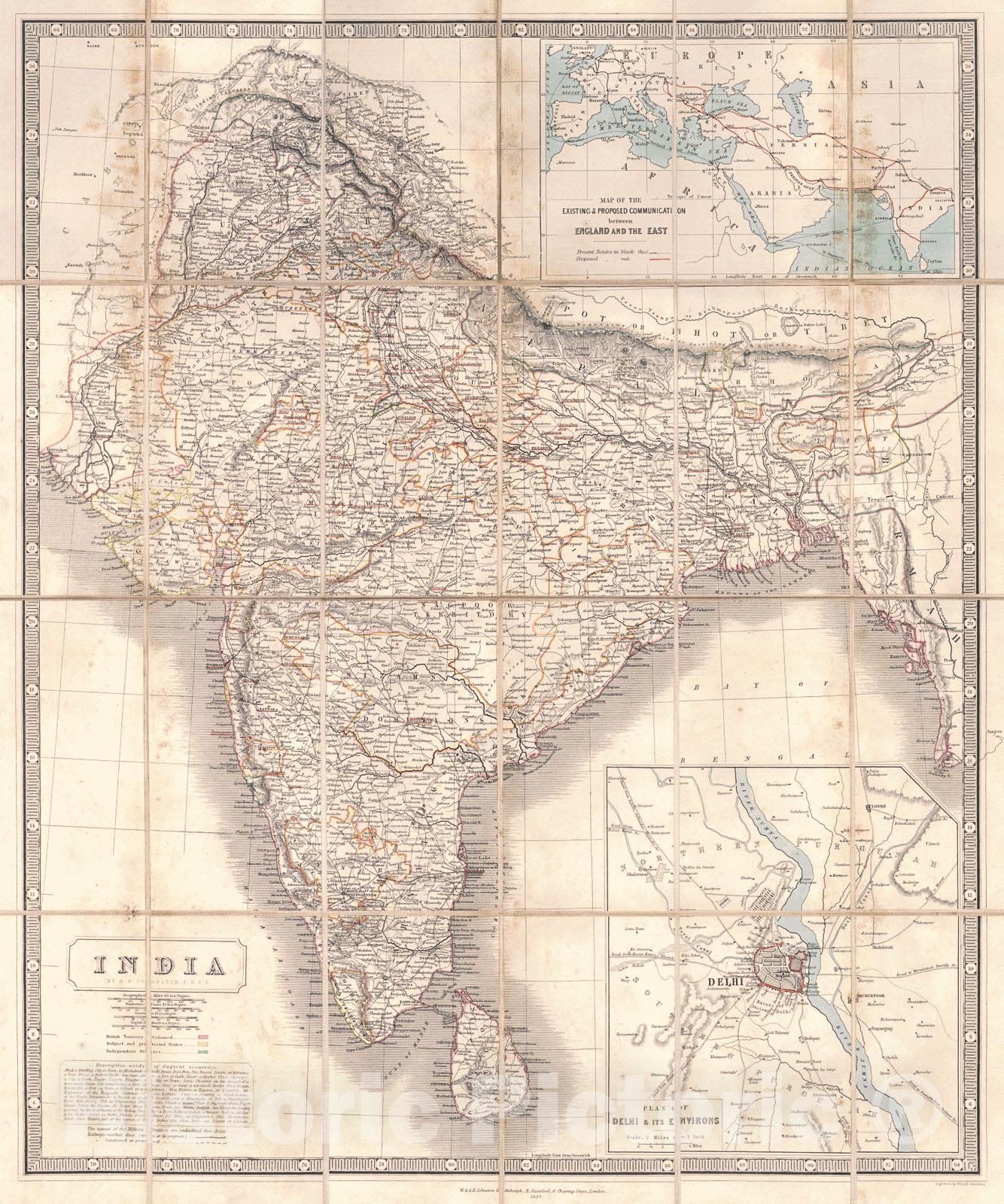 Historic Map : 1857 India : Vintage Wall Art – Historic Pictoric