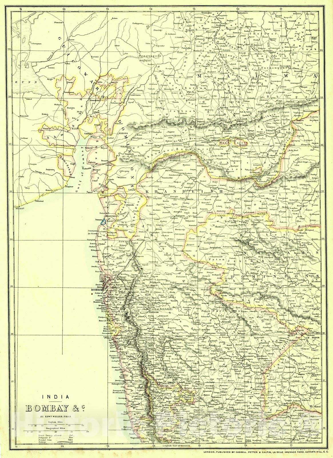 Historic Map : 1862 India - Bombay : Vintage Wall Art – Historic Pictoric
