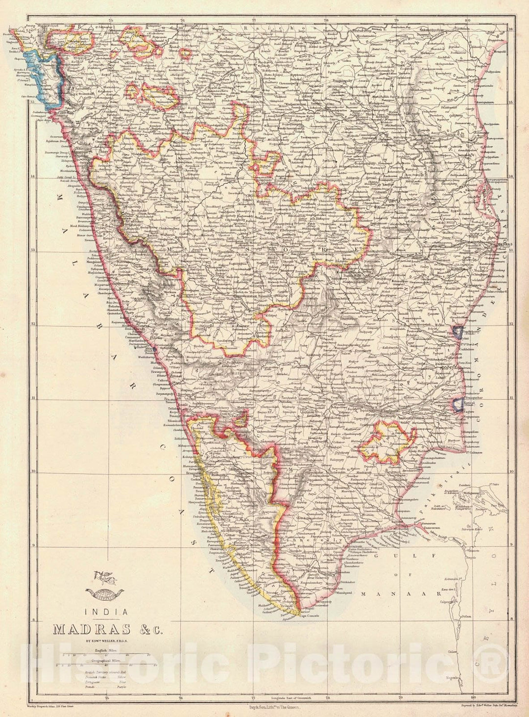 Historic Map : 1865 India Madras : Vintage Wall Art – Historic Pictoric