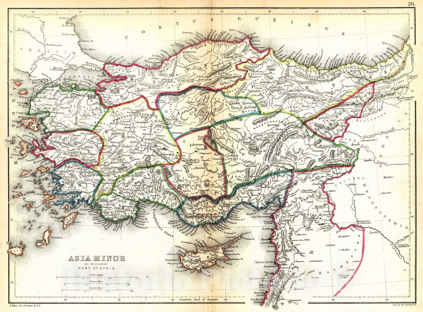 Historic Map : 1867 Asia Minor : Vintage Wall Art – Historic Pictoric