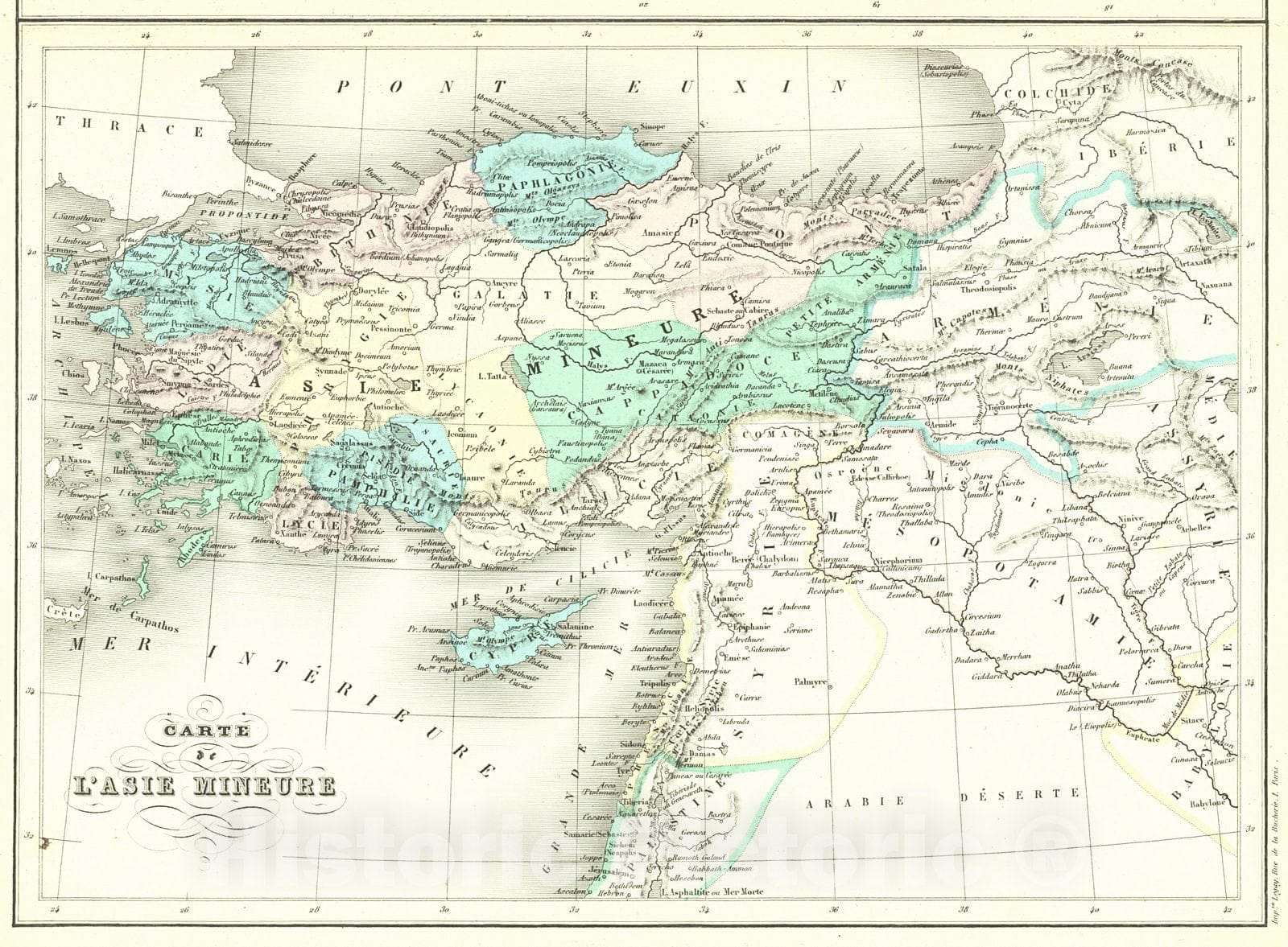 Historic Map : 1872 Carte de L'Asie Mineure : Vintage Wall Art ...