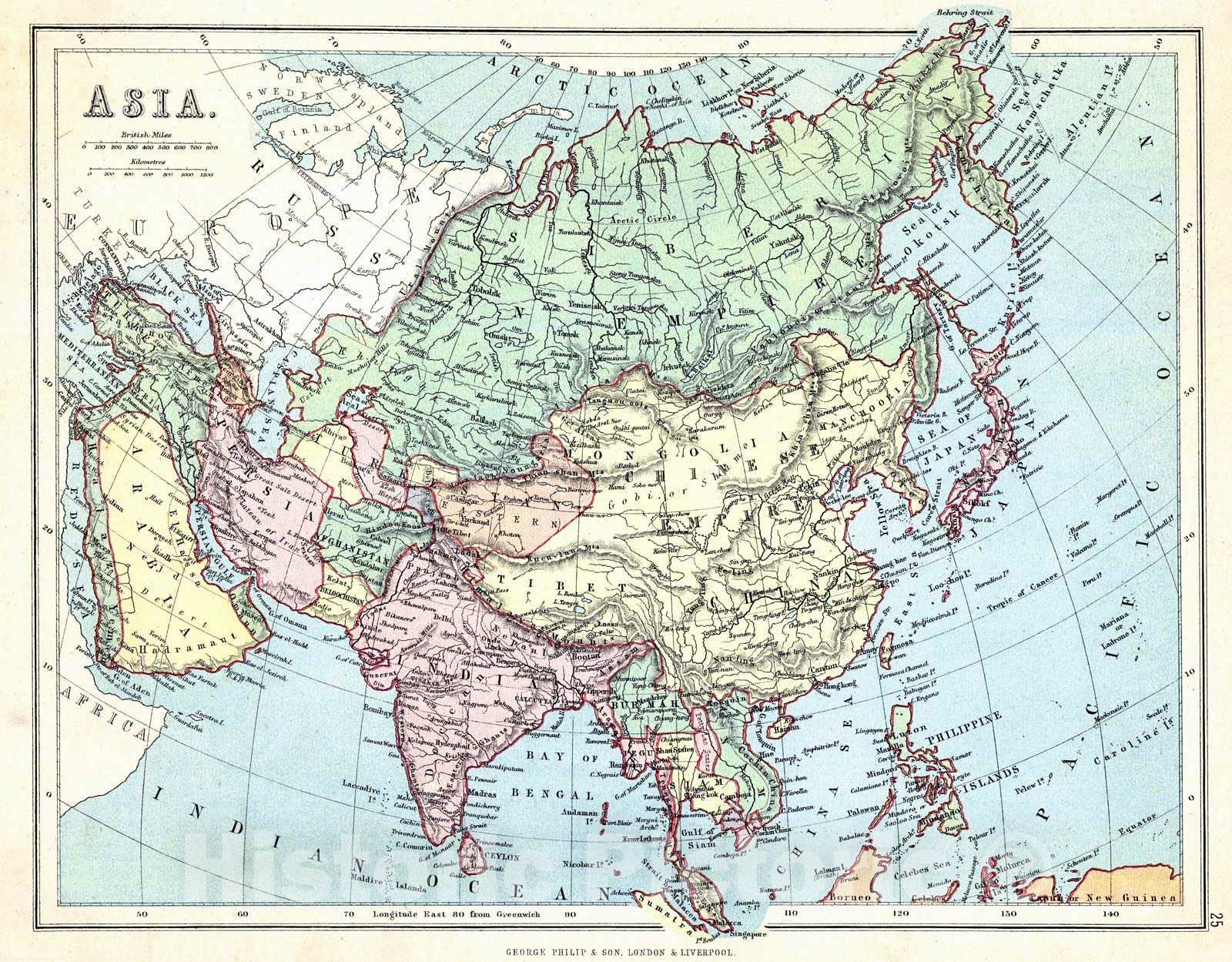 Historic Map : 1880 Asia : Vintage Wall Art – Historic Pictoric
