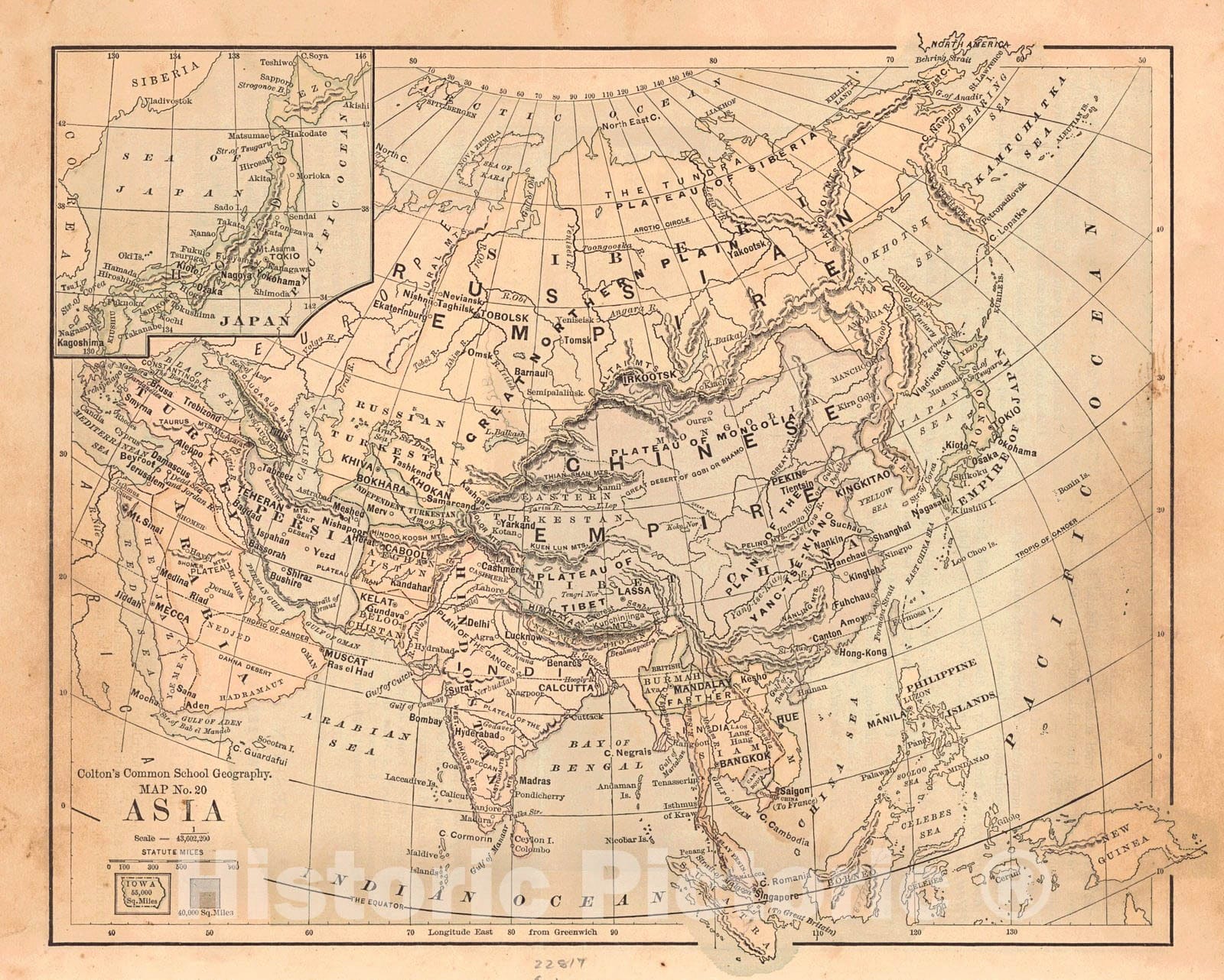 Asia Political Map Of 1880