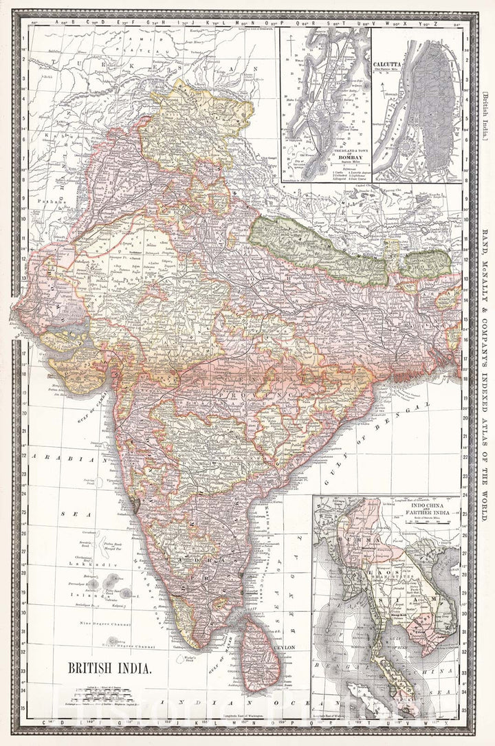 Historic Map : 1884 British India : Vintage Wall Art – Historic Pictoric