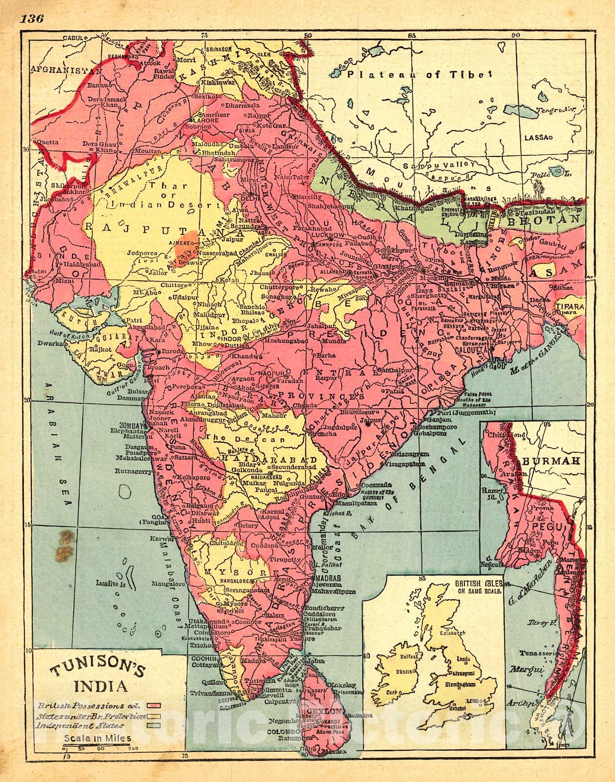 Historic Map : 1885 India : Vintage Wall Art – Historic Pictoric