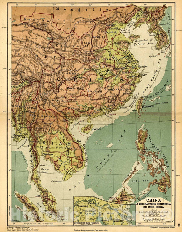 Historic Map : 1889 China and the Eastern Peninsula or Indo-China : Vi ...