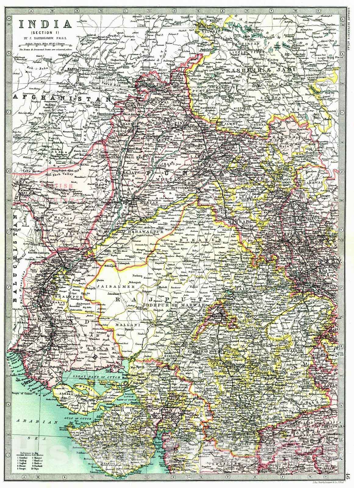Historic Map : 1890 India (Section 1) : Vintage Wall Art – Historic ...