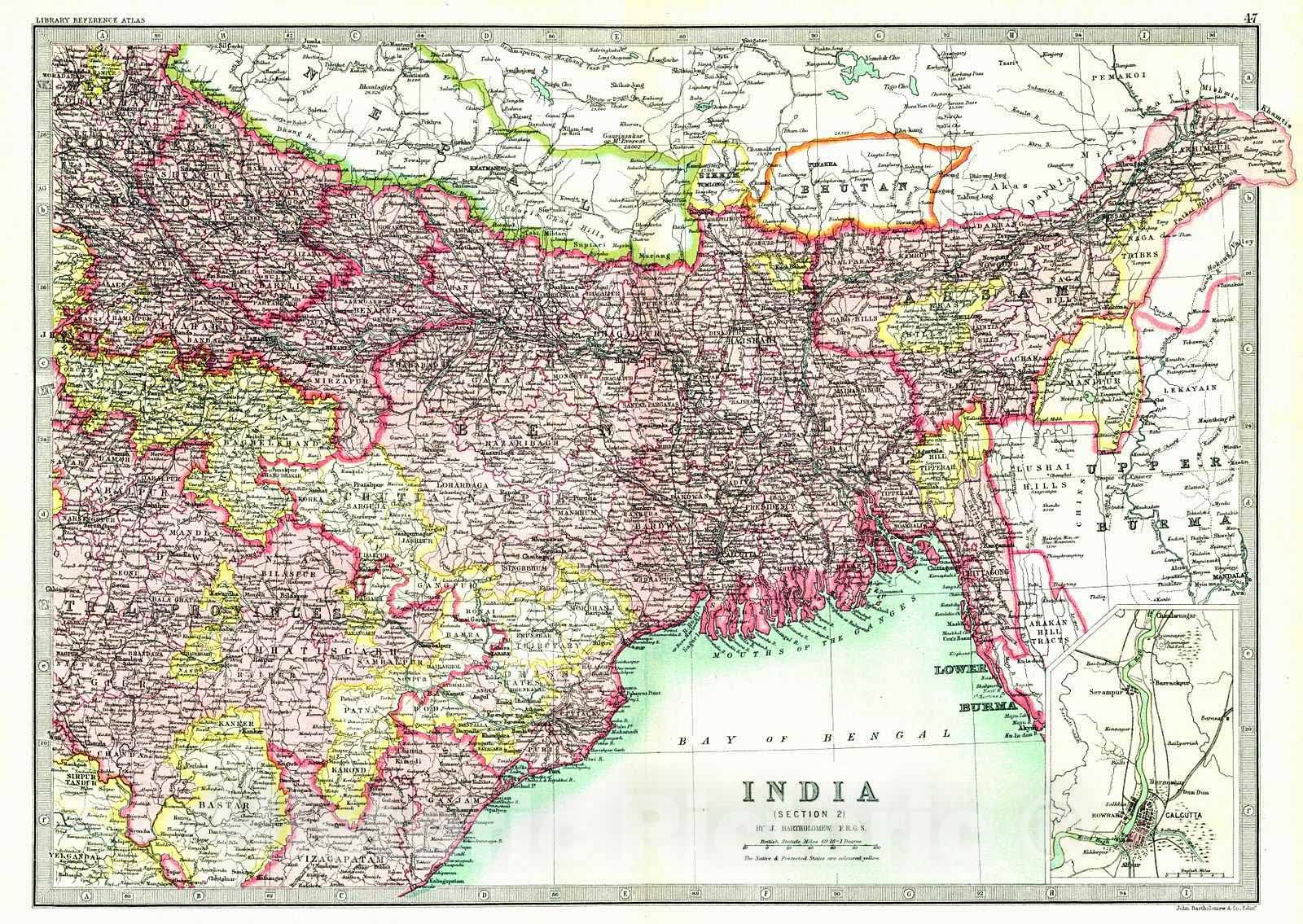 Historic Map : 1890 India (Section 2) : Vintage Wall Art – Historic ...
