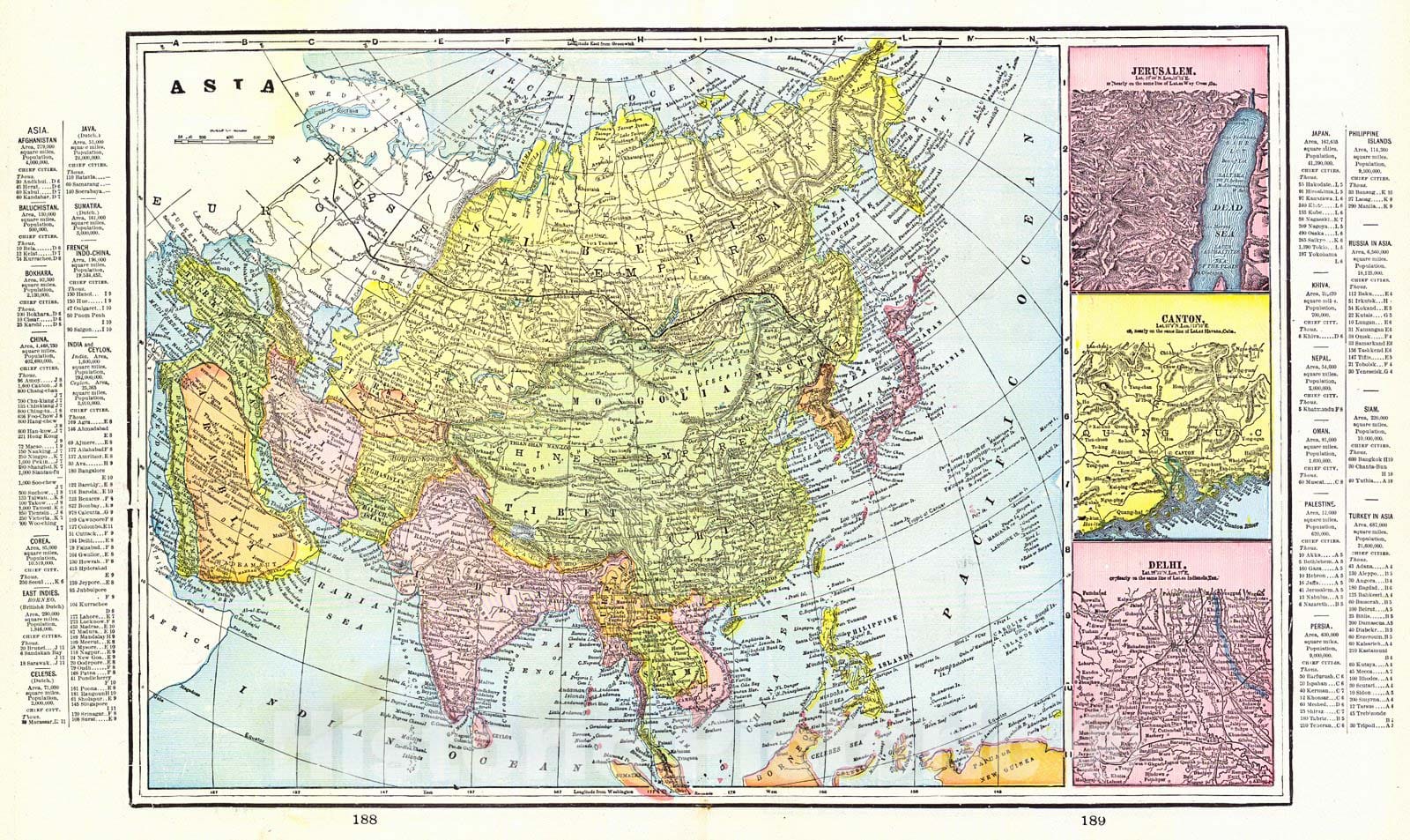 Historic Map : 1898 Asia : Vintage Wall Art – Historic Pictoric