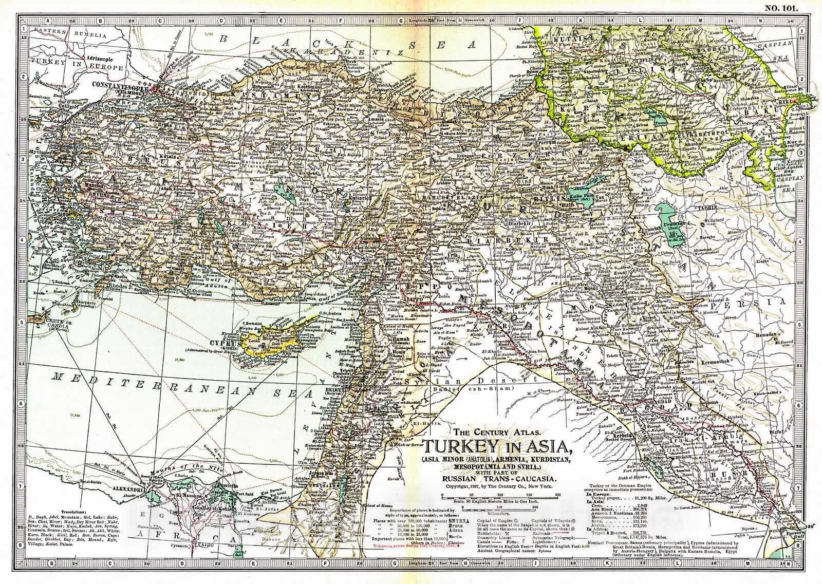 Historic Map : 1902 Turkey in Asia : Vintage Wall Art – Historic Pictoric