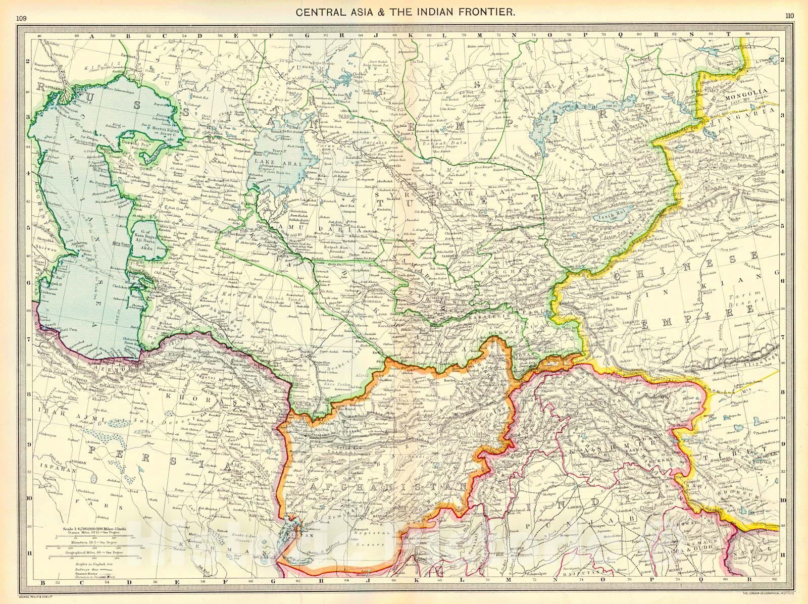 Historic Map : 1910 Central Asia and the Indian Frontier : Vintage Wal ...